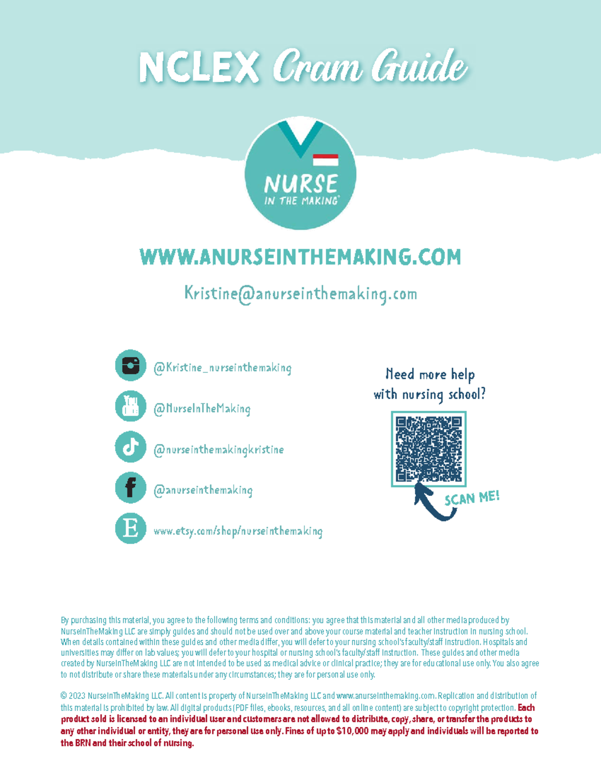 NITM FREE Nclex Cram Guide 2L - By purchasing this material, you agree ...