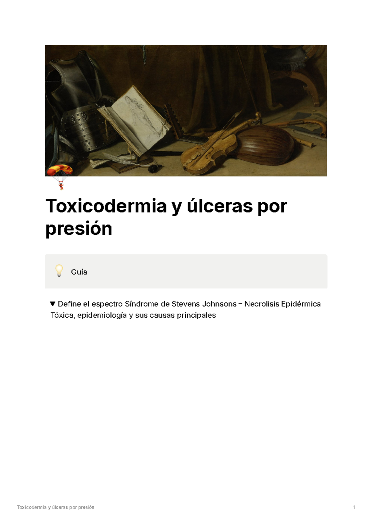 Toxicodermia - Semana 9 - 🪂 Toxicodermia y úlceras por presión 💡 Guía Define el espectro ...