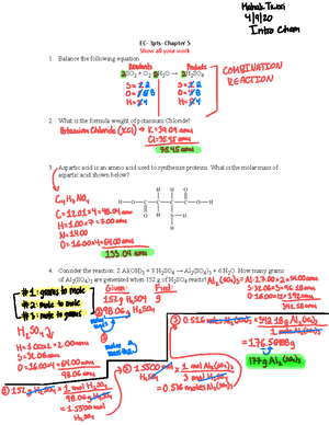 Practice Problems Intro Chem - ↑ 5 Figs AConversions Metric system ⑨ ...
