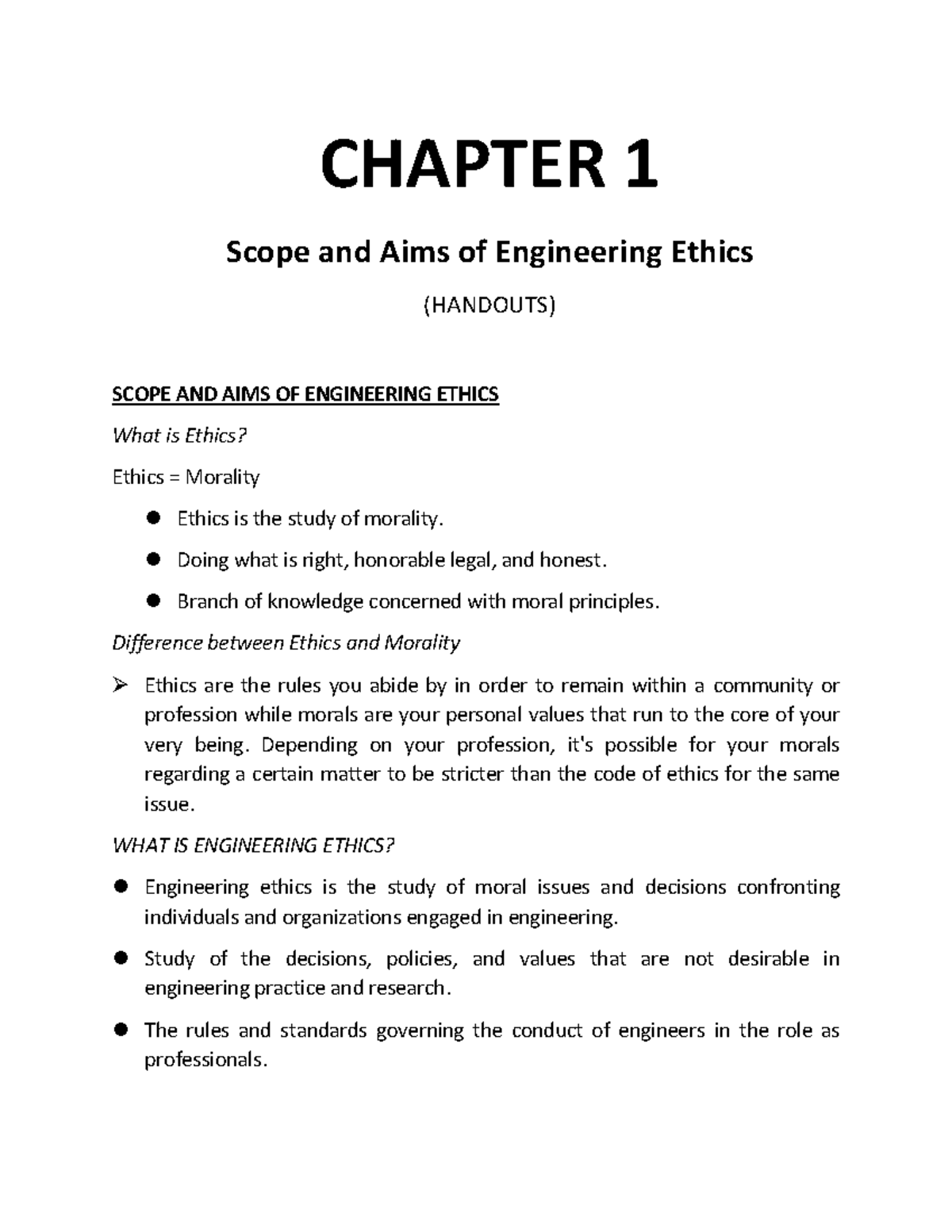 CE Laws, Contracts and Ethics - CHAPTER 1 Scope and Aims of Engineering ...