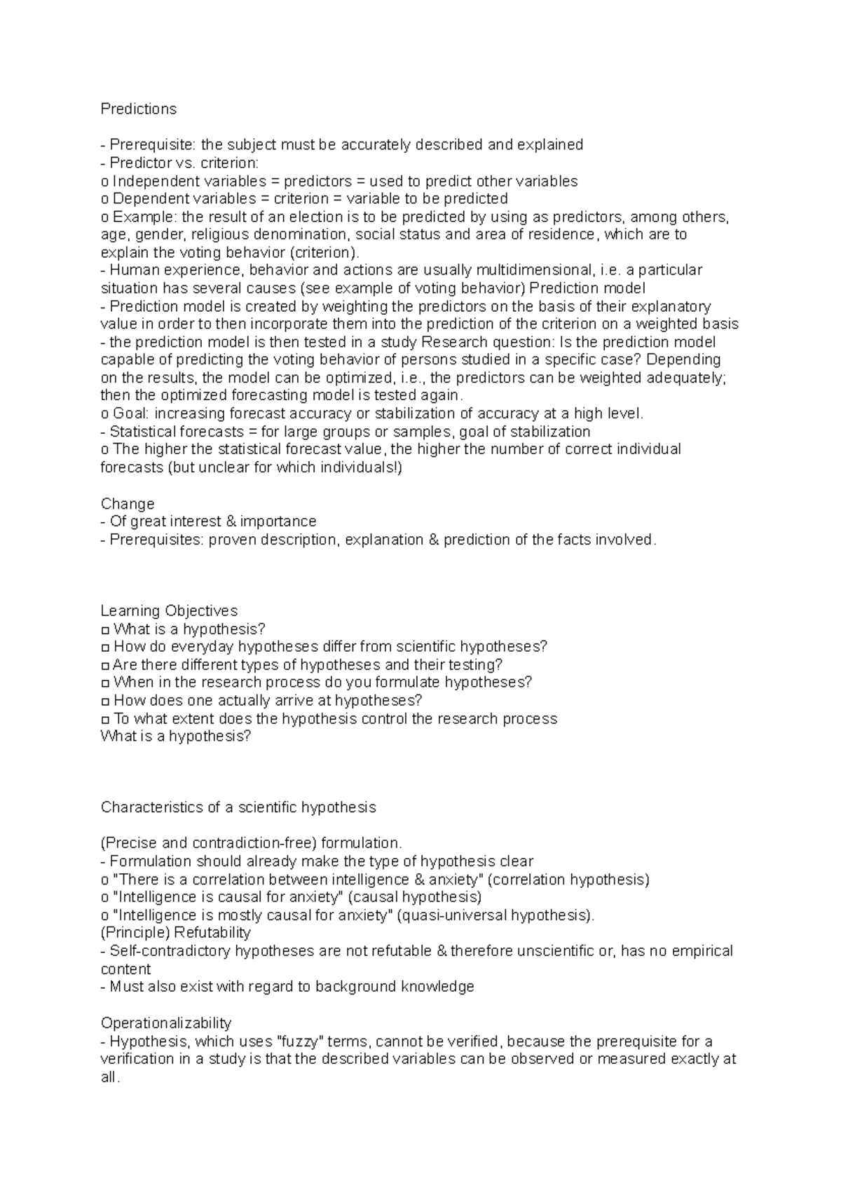 Predictions - Introduction To Psychology - Predictions Prerequisite ...