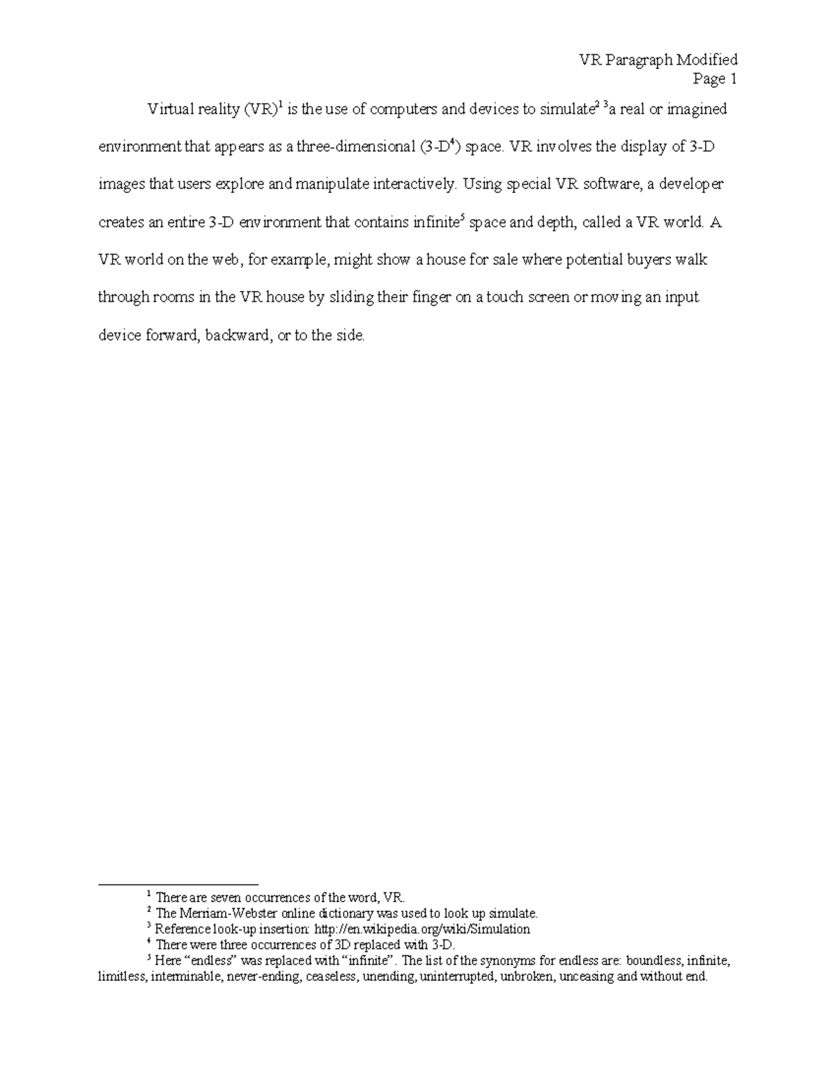 Apply 2 1 Virtual Reality Paragraph Draf - VR Paragraph Modified Page 1 ...