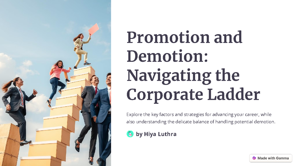 Promotion and Demotion Navigating the Corporate Ladder - Promotion and ...