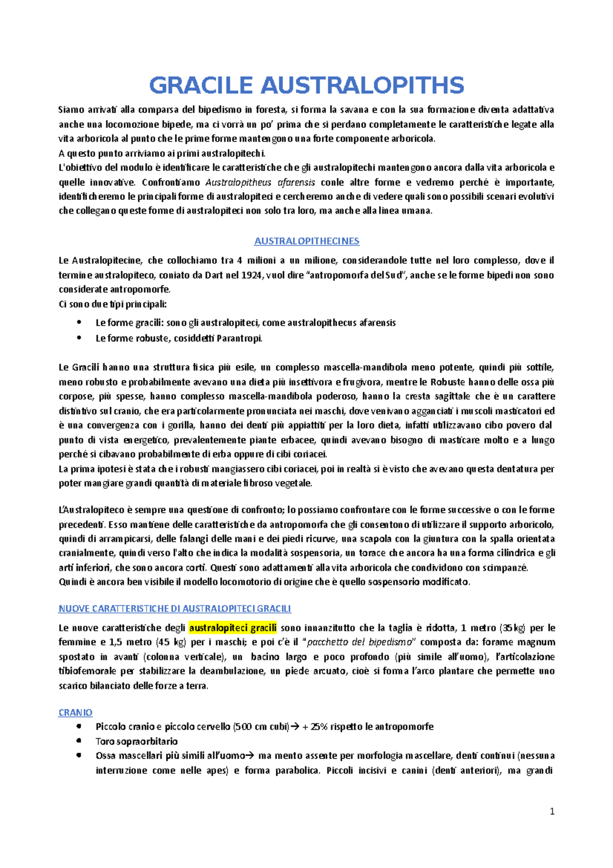4. Gracile Australopithecus - GRACILE AUSTRALOPITHS Siamo arrivati alla ...