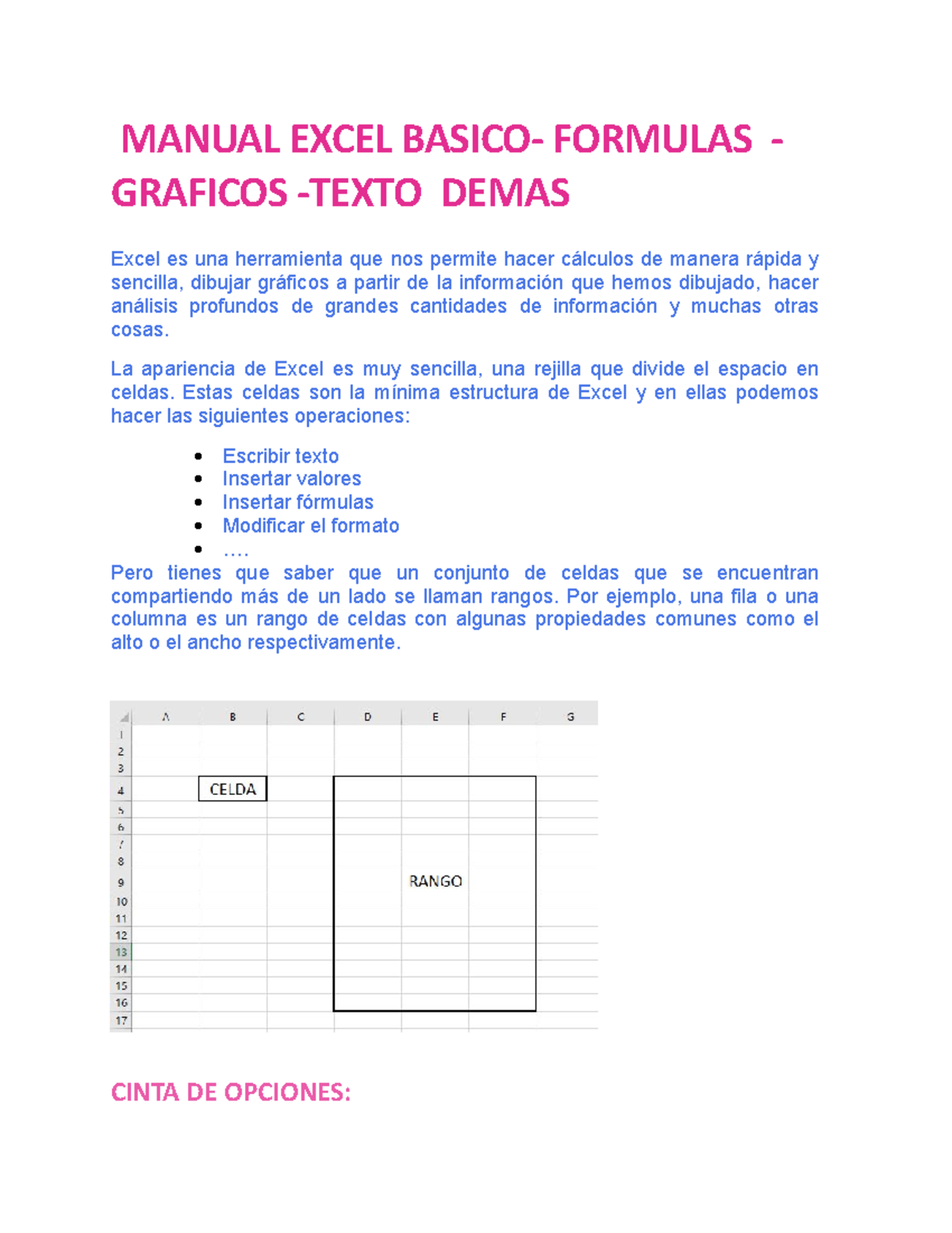 Manual DE Excel Basico + Formulas - Graficos - Texto - Sistema de ...