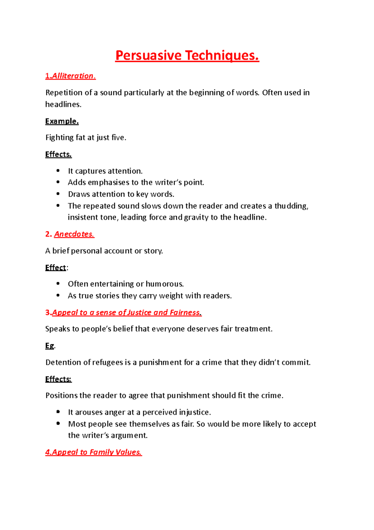 Persuasive Devices - Persuasive Techniques. Repetition of a sound ...