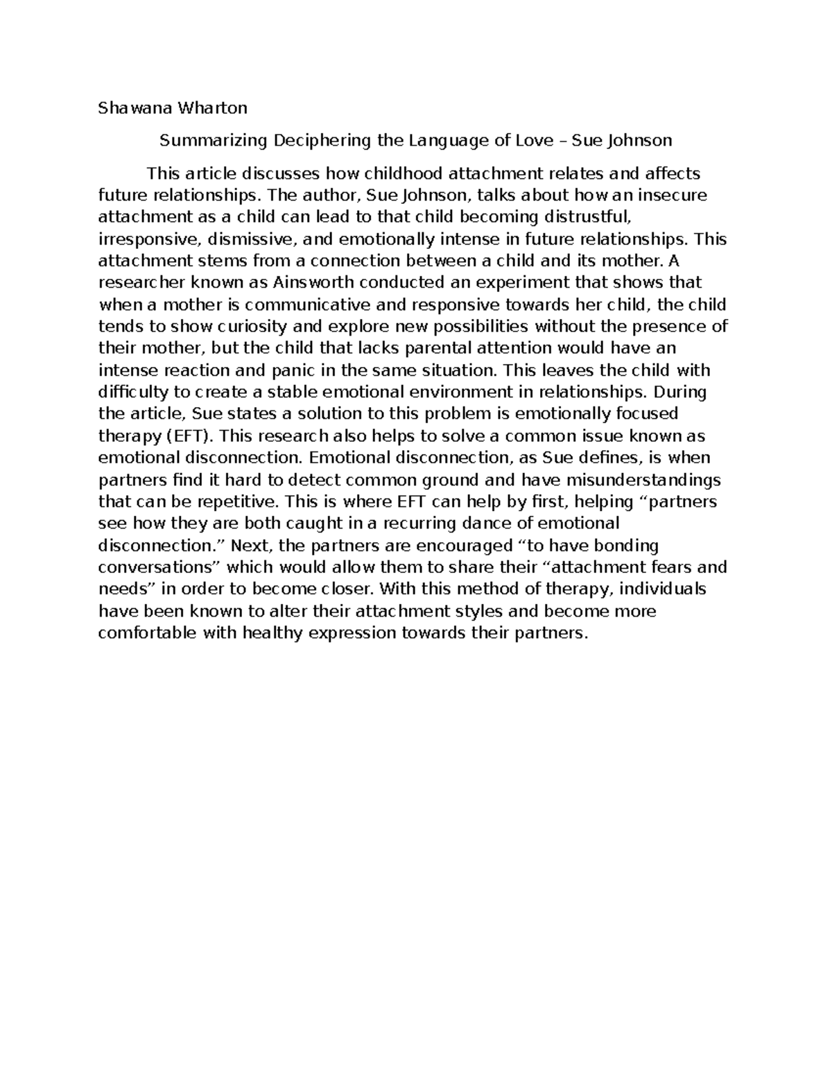 Assignment 2 - Shawana Wharton Summarizing Deciphering the Language of ...