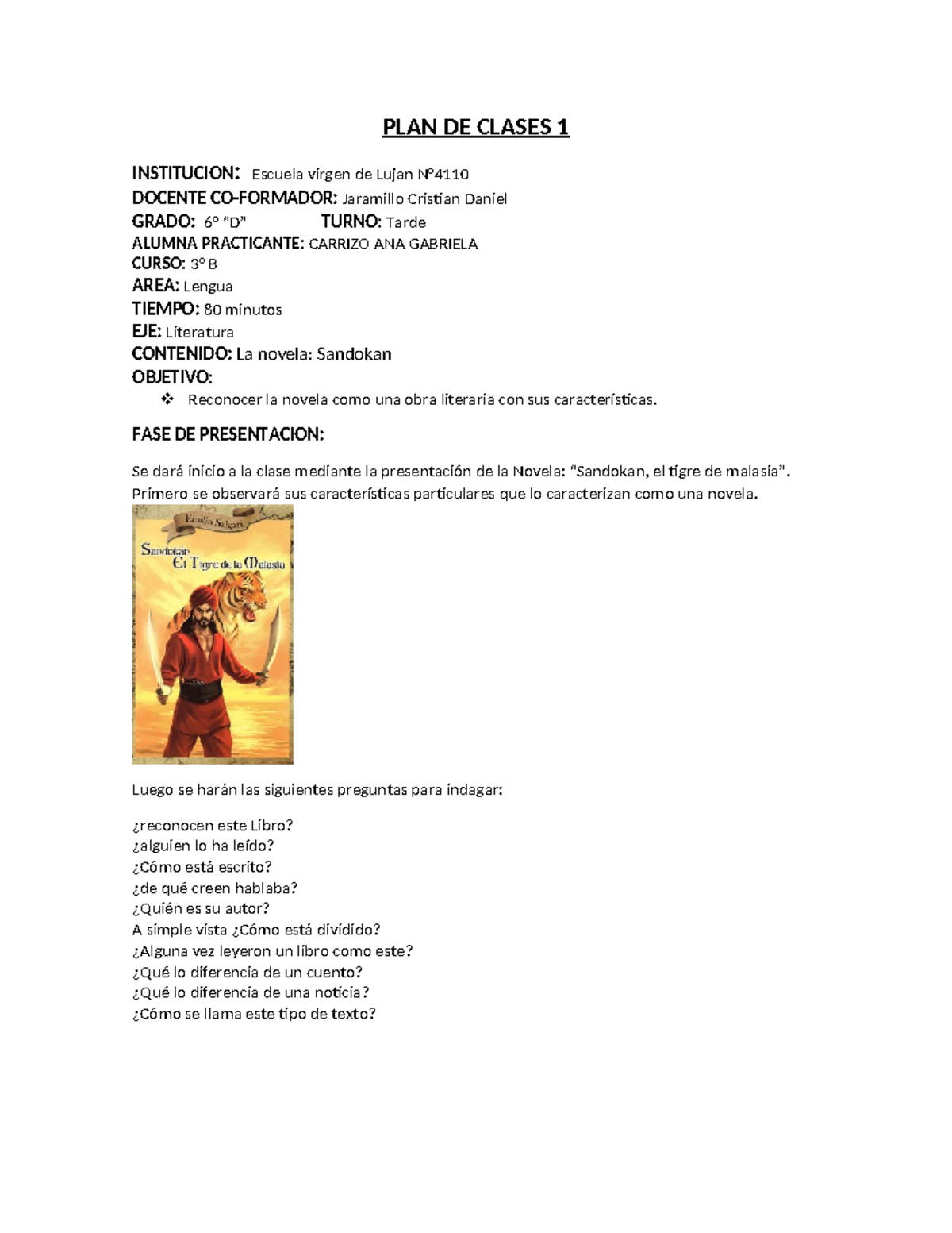 PLAN DE Clases- 1 - Lengua -GABI - PLAN DE CLASES 1 INSTITUCION ...