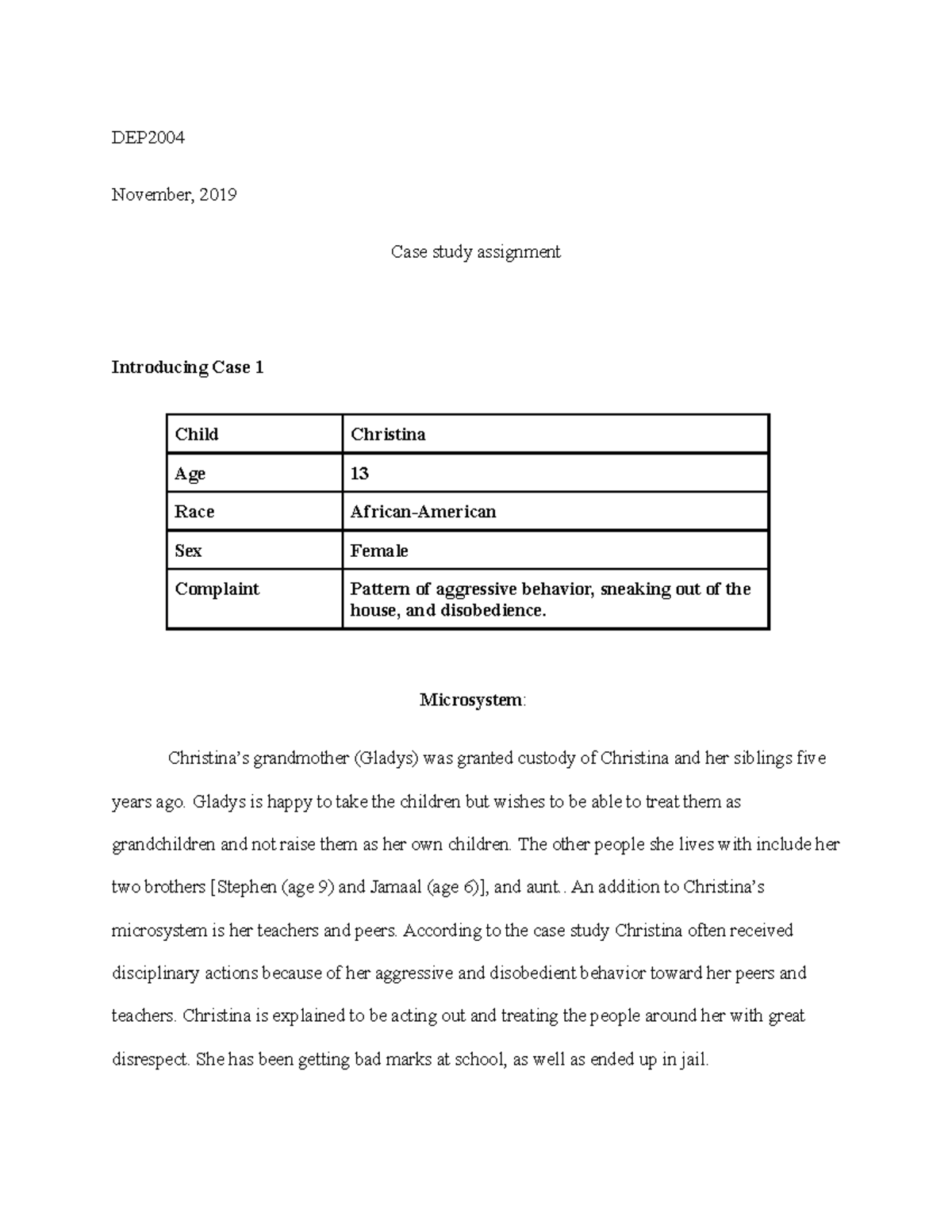 Case Study - DEP November, 2019 Case study assignment Introducing Case ...