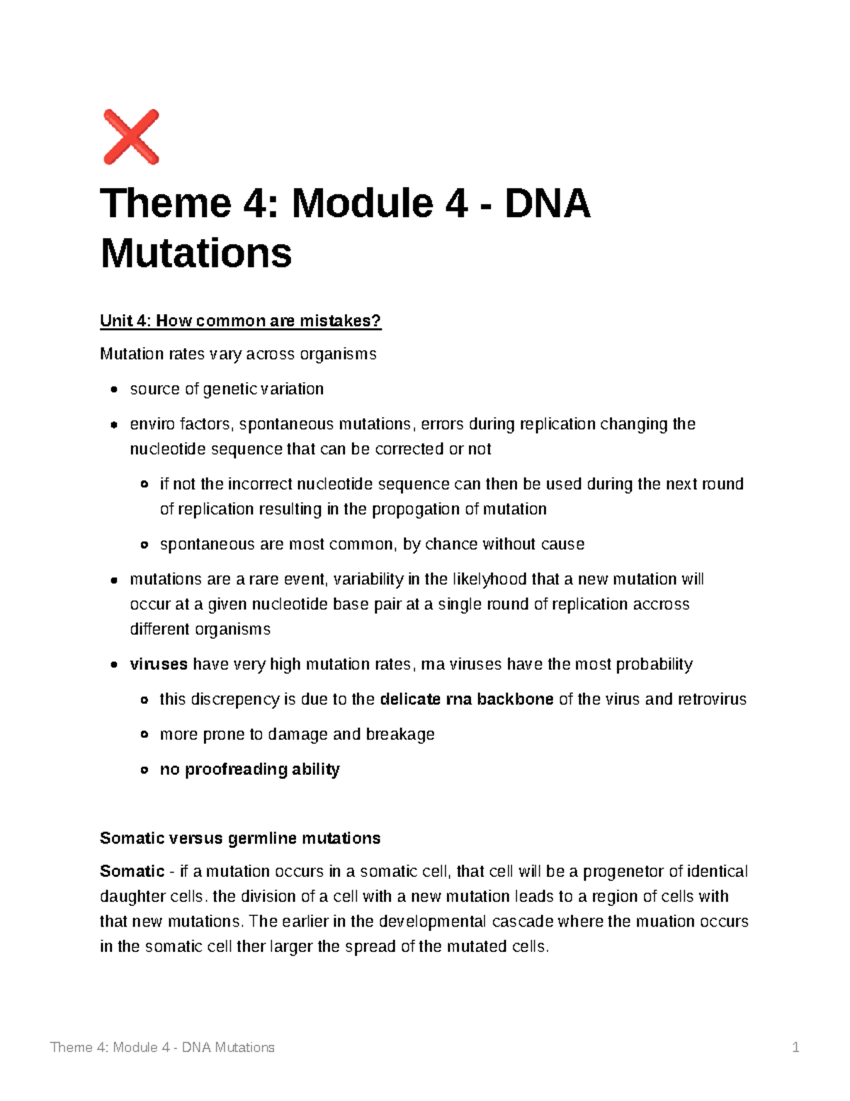 Theme 4 Module 4 - DNA Mutations - Theme 4: Module 4 - DNA Mutations ...