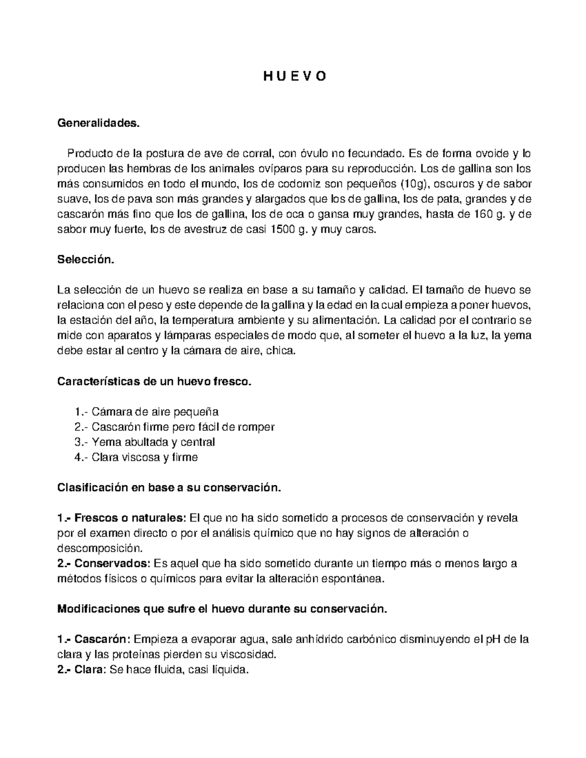 H U E V O-2021 - huevo y sus propiedades - H U E V O Generalidades ...