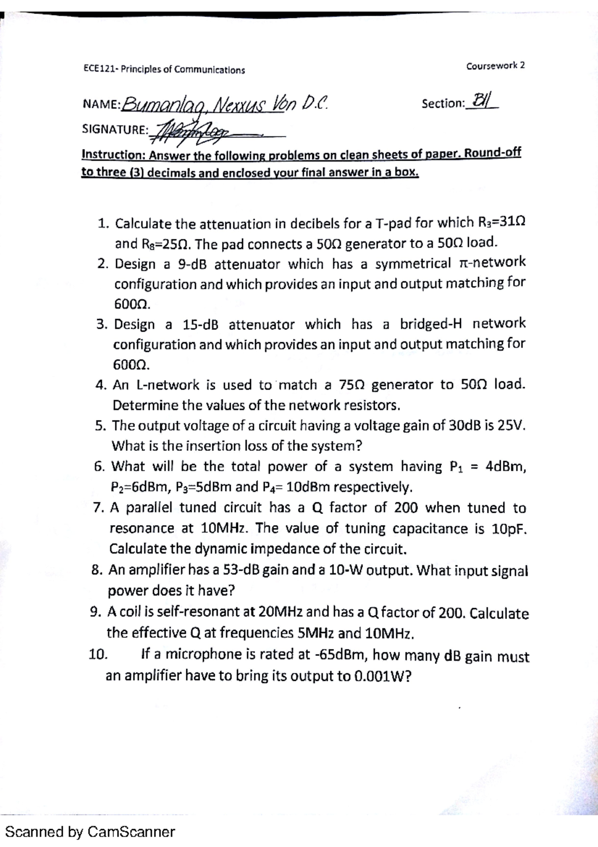 ELECTRONICS Communication Questions - Basic Electrical Engineering - Studocu