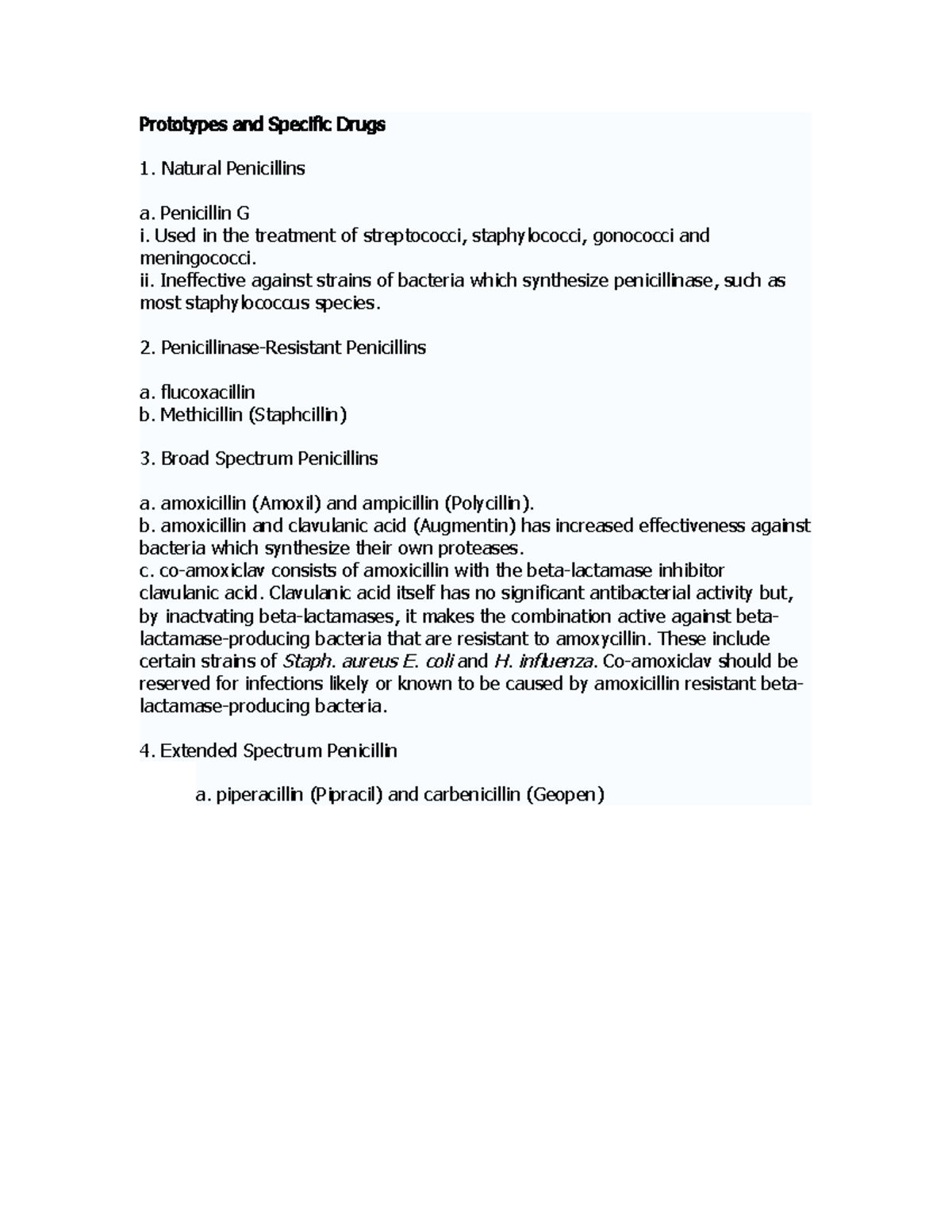 Types of Penicillins - Pharmacology - Prototypes and Specific Drugs ...