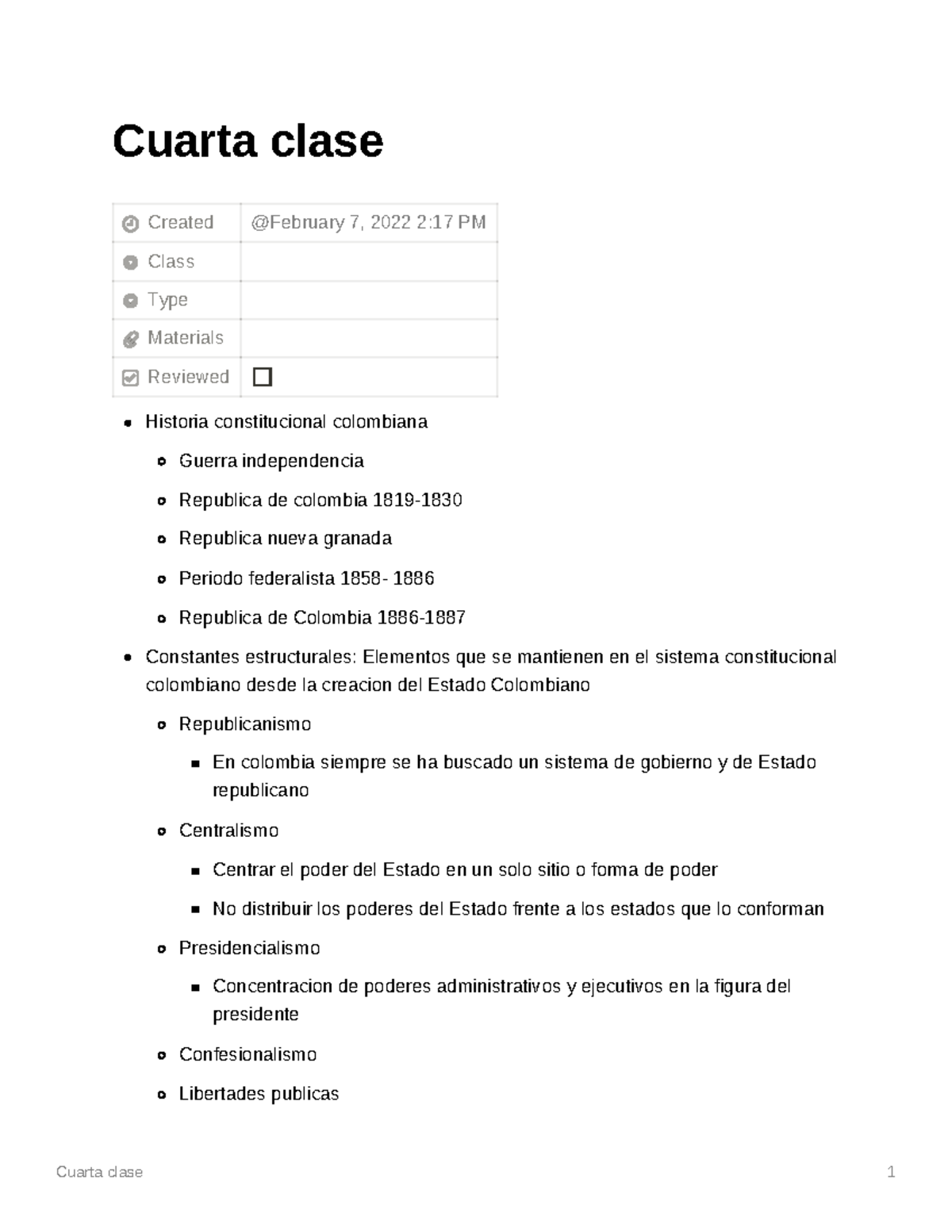 Cuarta clase - Resumen Derecho Público 20. Constitucional Colombiano - Cuarta clase 1 Cuarta ...