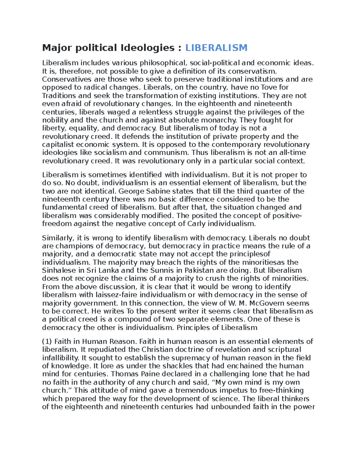 Liberalism - Major political Ideologies : LIBERALISM Liberalism ...