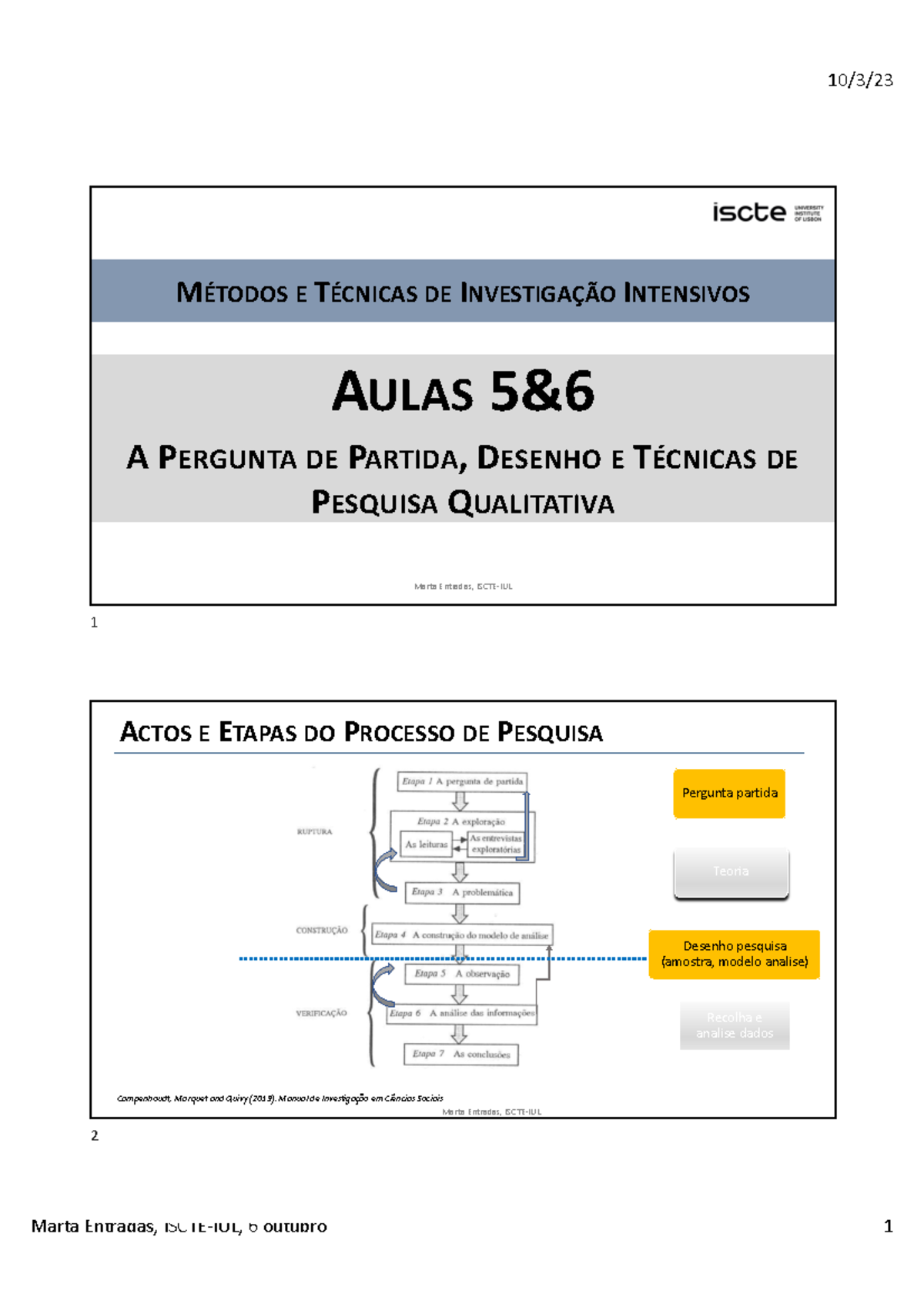MTII Aulas 5&6 2022 2023 - AULAS 5& A PERGUNTA DE PARTIDA , D ESENHO E ...