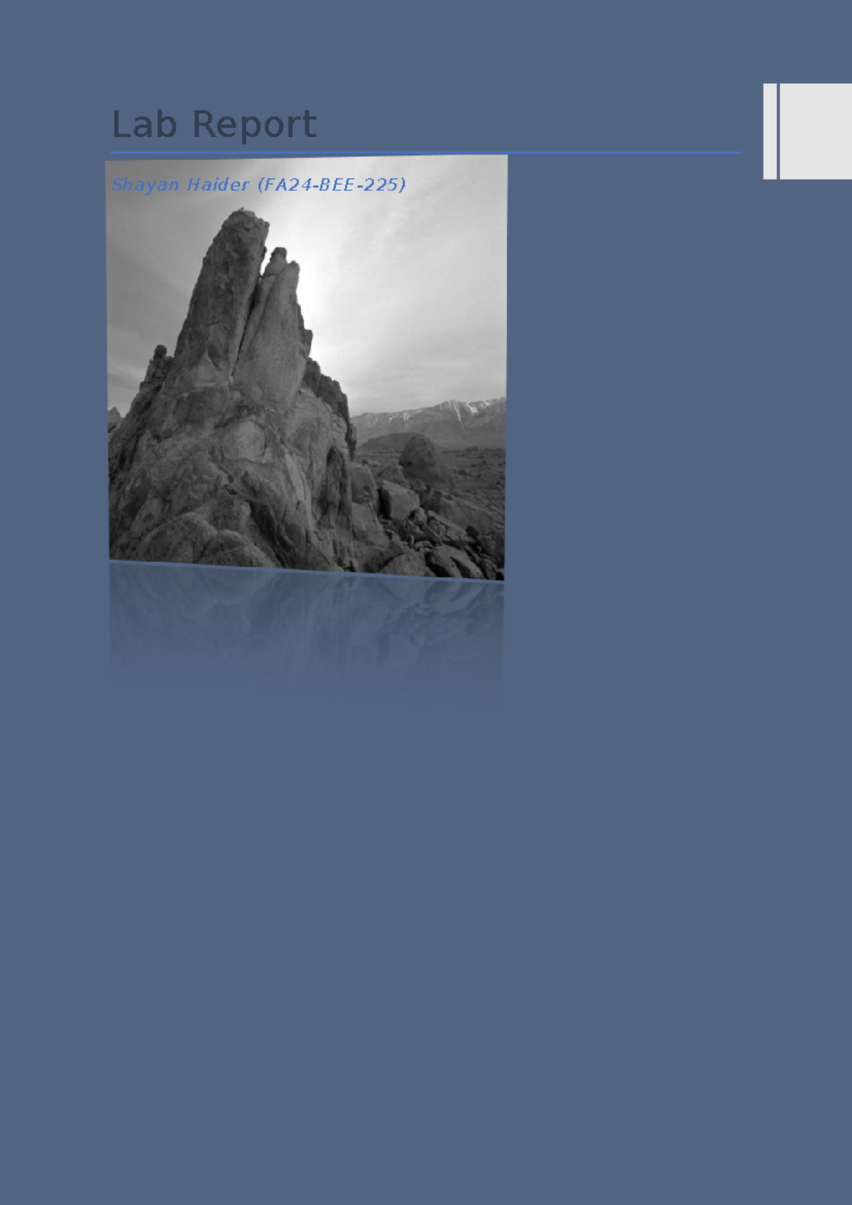 Shayan Lab Report - wqcw - Lab Report Shayan Haider (FA24-BEE-225 ...