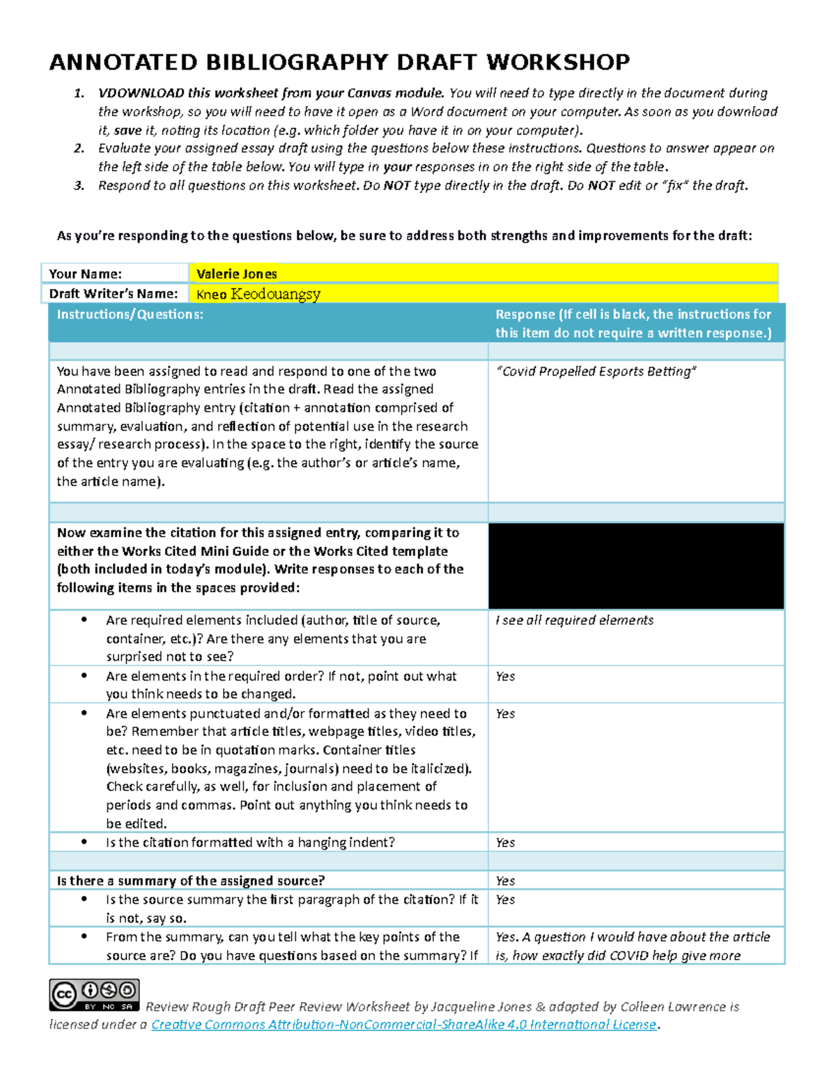 Workshop - Annotated Bibliography - ANNOTATED BIBLIOGRAPHY DRAFT ...