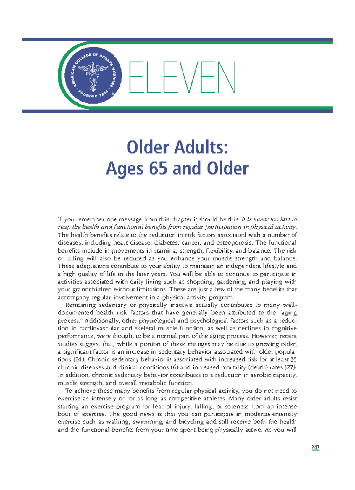 Older Adults Ages 65 and Older Part 1 - 247 ELEVEN Older Adults: Ages ...