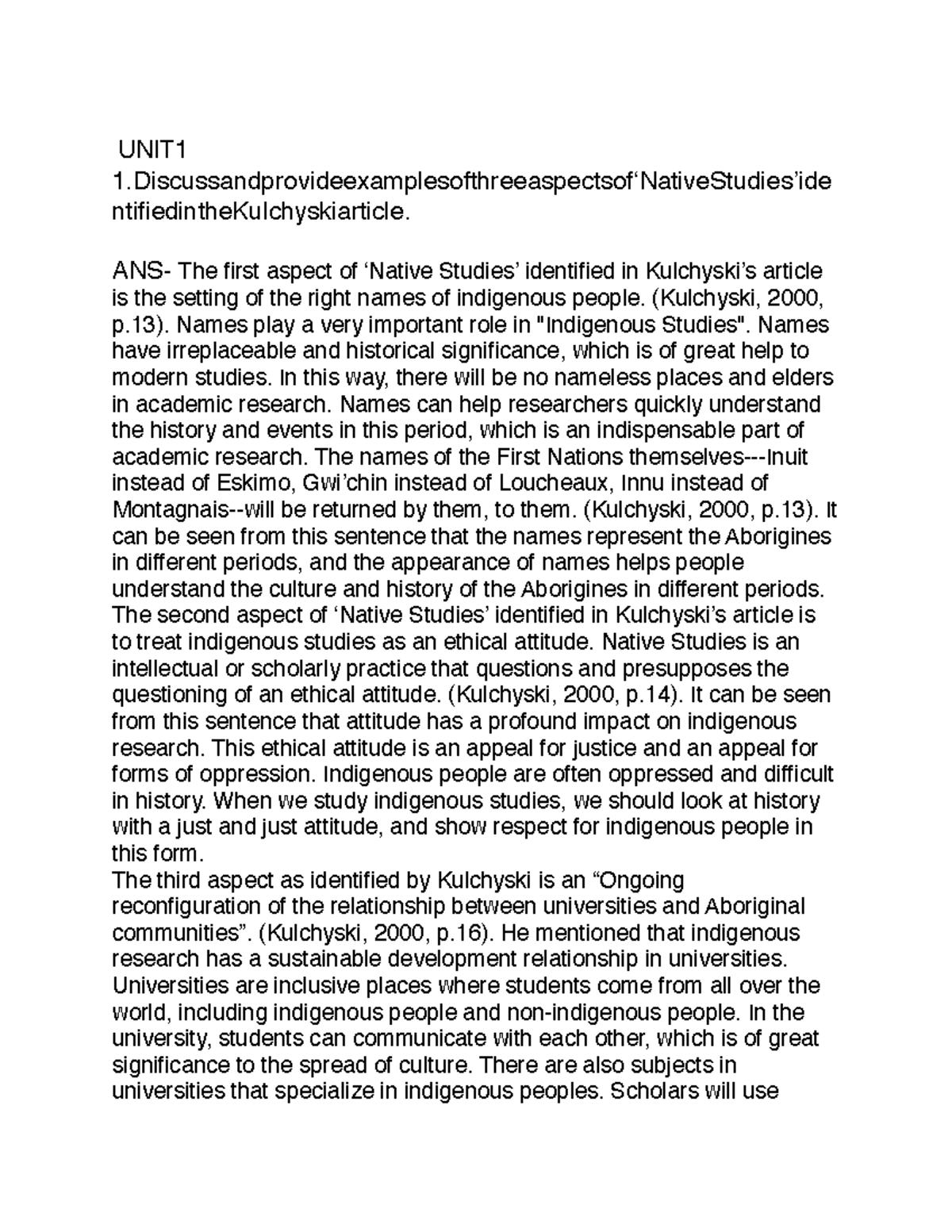 Native study 1 - Assignments needed for class - UNIT 1!NativeStudies ...