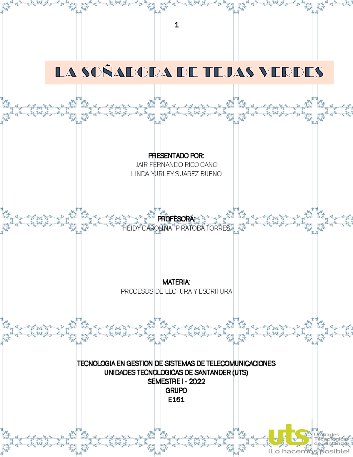 Informe Libro Jair Rico Linda Suarez - PRESENTADO POR: JAIR FERNANDO RICO CANO LINDA YURLEY ...