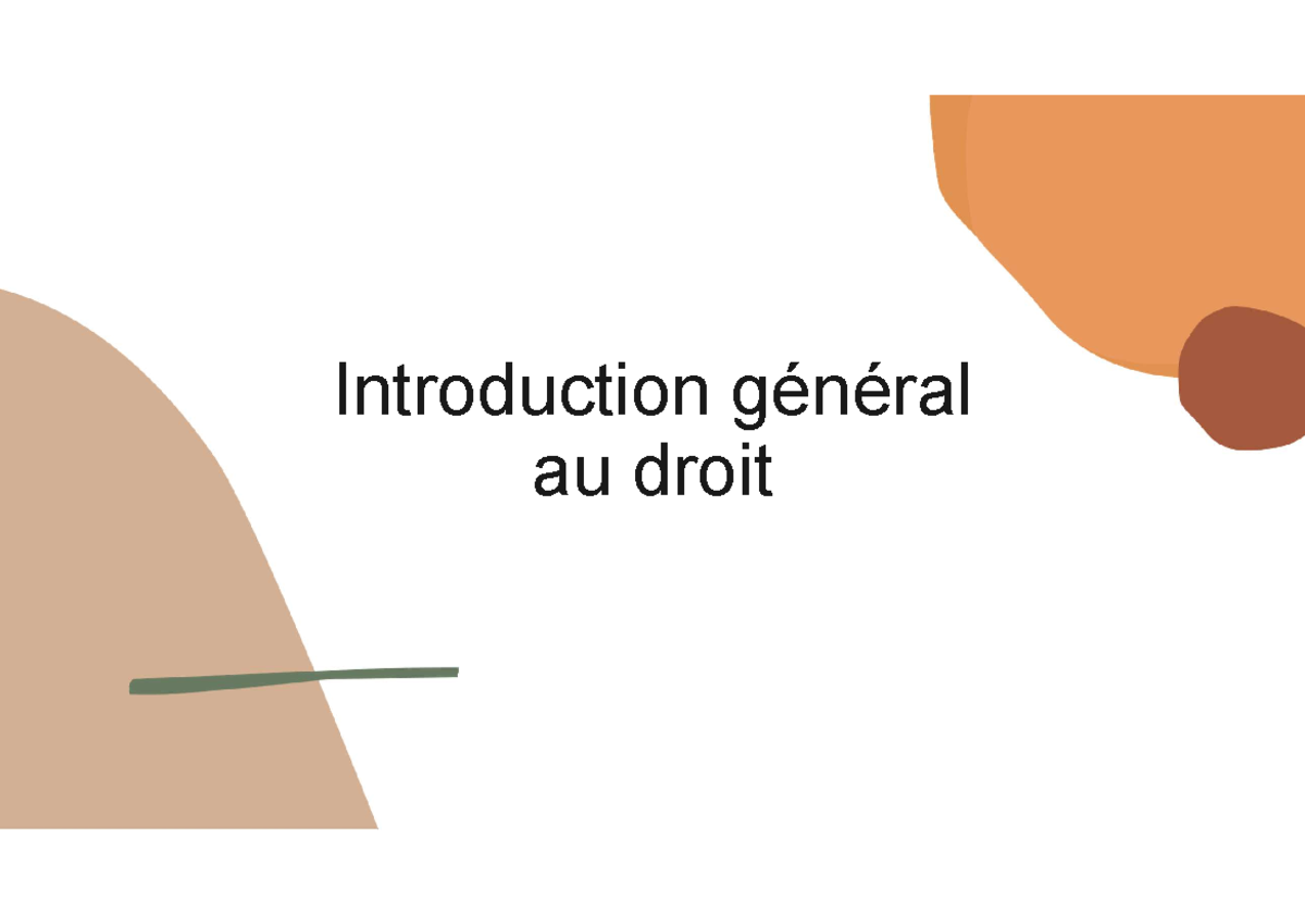 Droit Géné intro - Introduction général au droit Introduction Chapitre 1- le sens des symboles ...