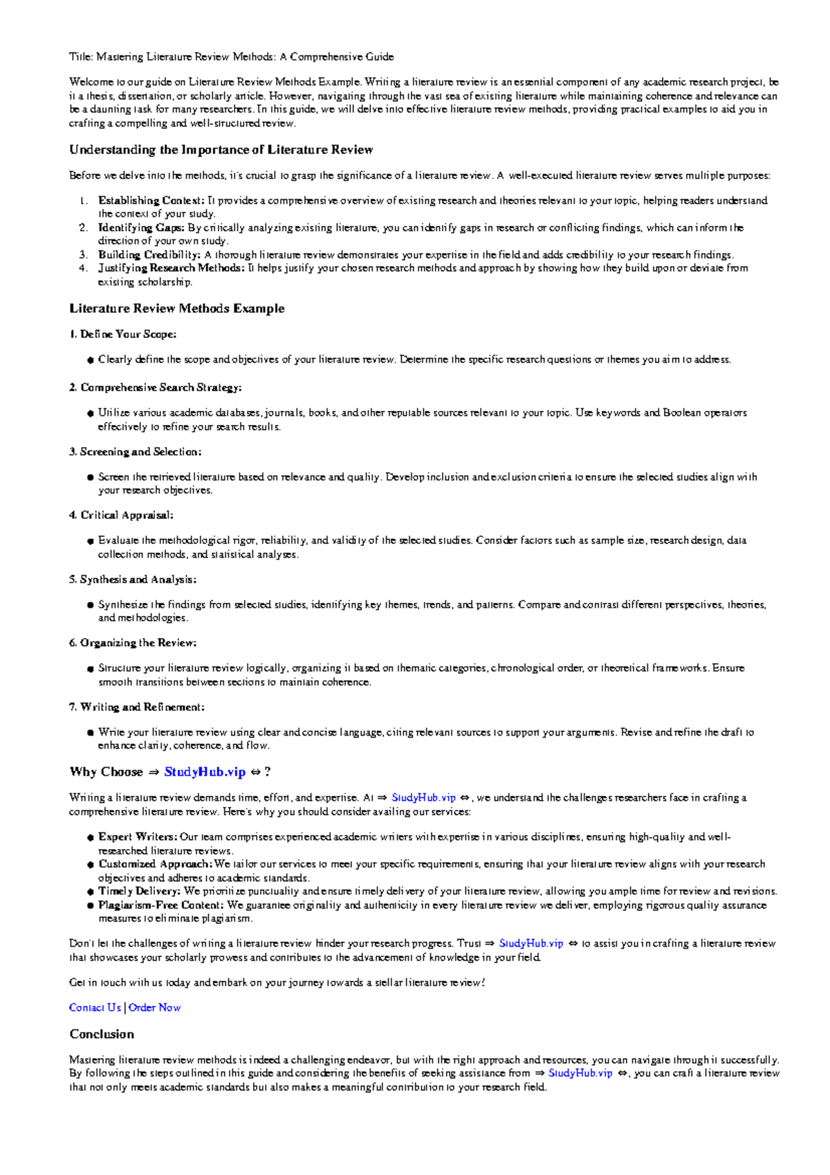 Literature Review Methods Example - Writing a literature review is an ...