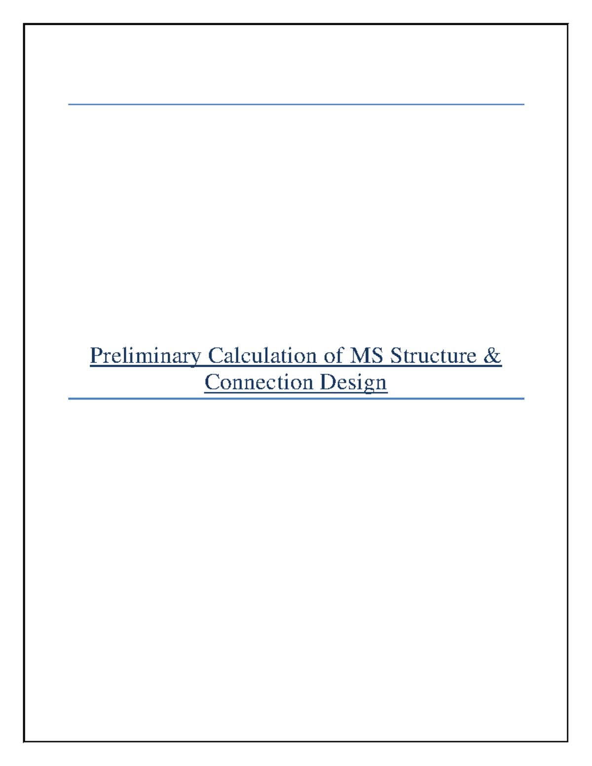 Malda Terrace PLAN WITH Sections - Preliminary Calculation of MS Structure & Connection Design ...