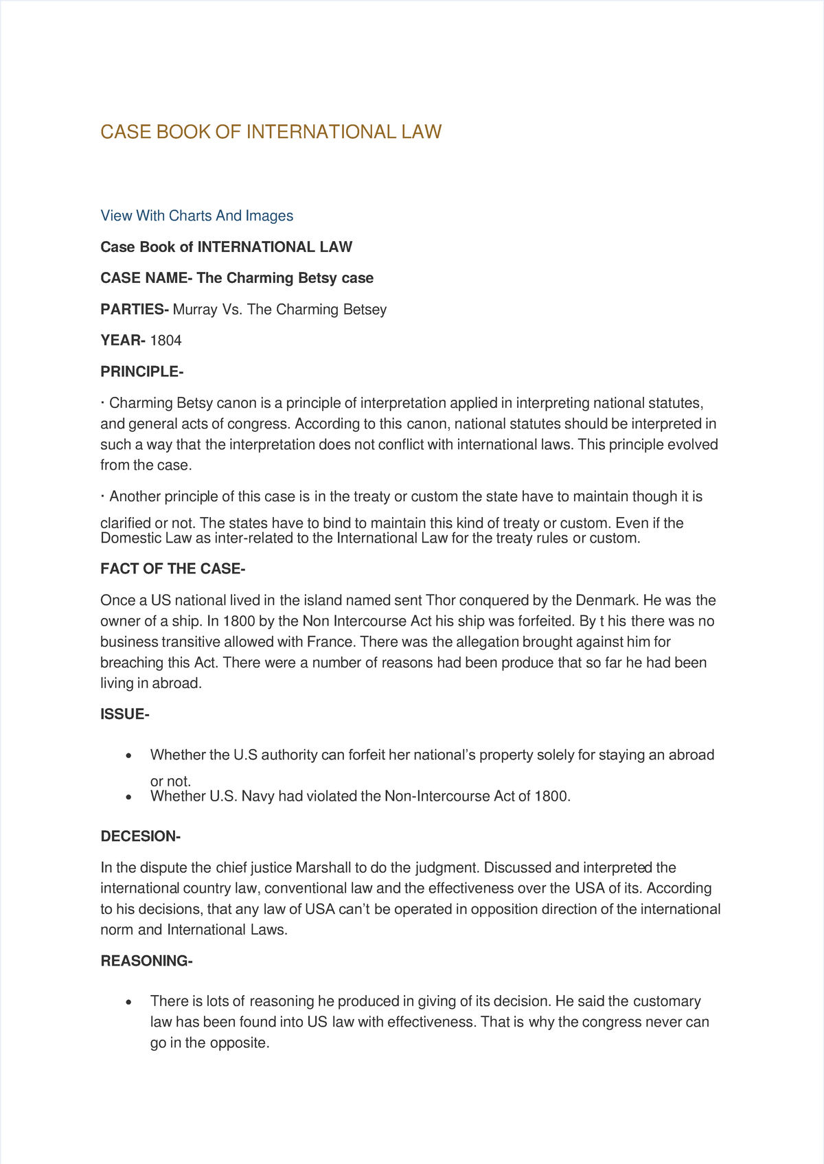 Book of international law - CASE BOOK OF INTERNATIONAL LAWCASE BOOK OF ...