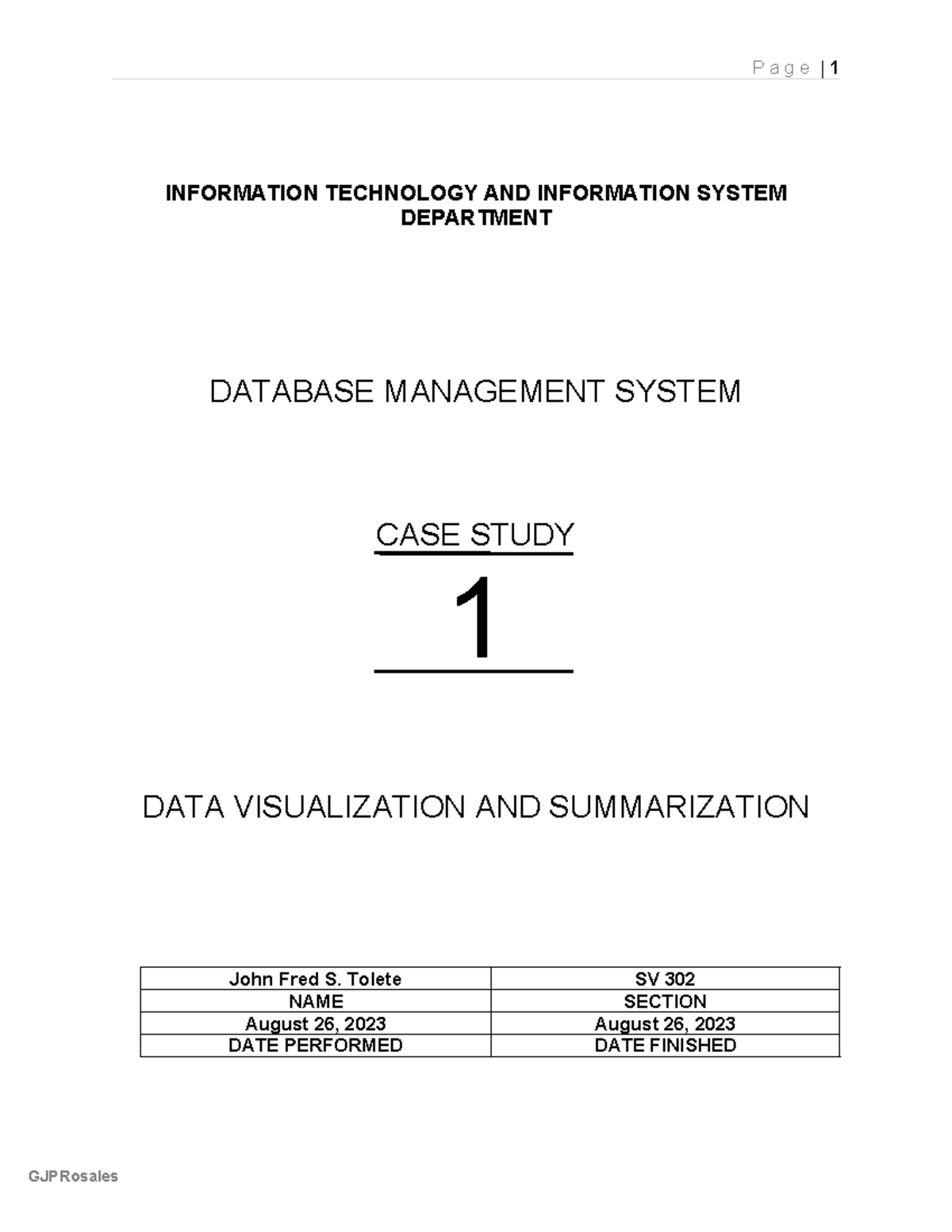 Week 1 Data Visualization And Summarization Information Technology And Information System