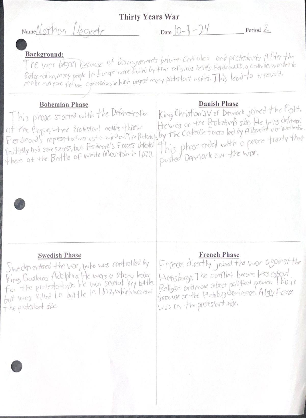 Thirty Years War (Oct 8, 2024 at 9:33 PM) - Thirty Years War Name ...