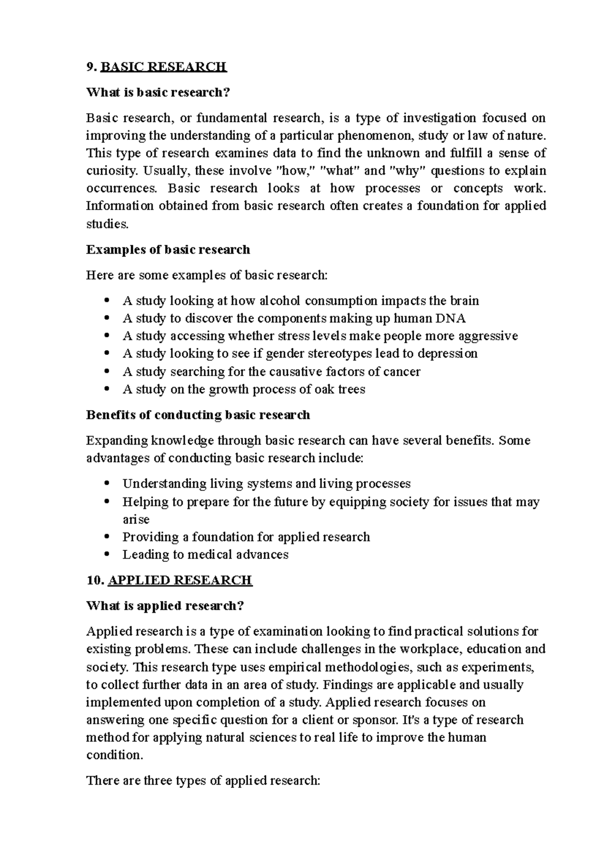 PHƯƠNG PHAP NGHIÊN CƯU - 9. BASIC RESEARCH What is basic research ...