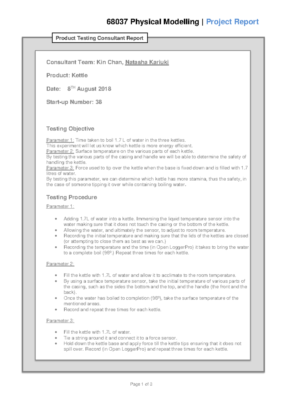 PE Report Template kettle report[ 74] - 68037 Physical Modelling ...