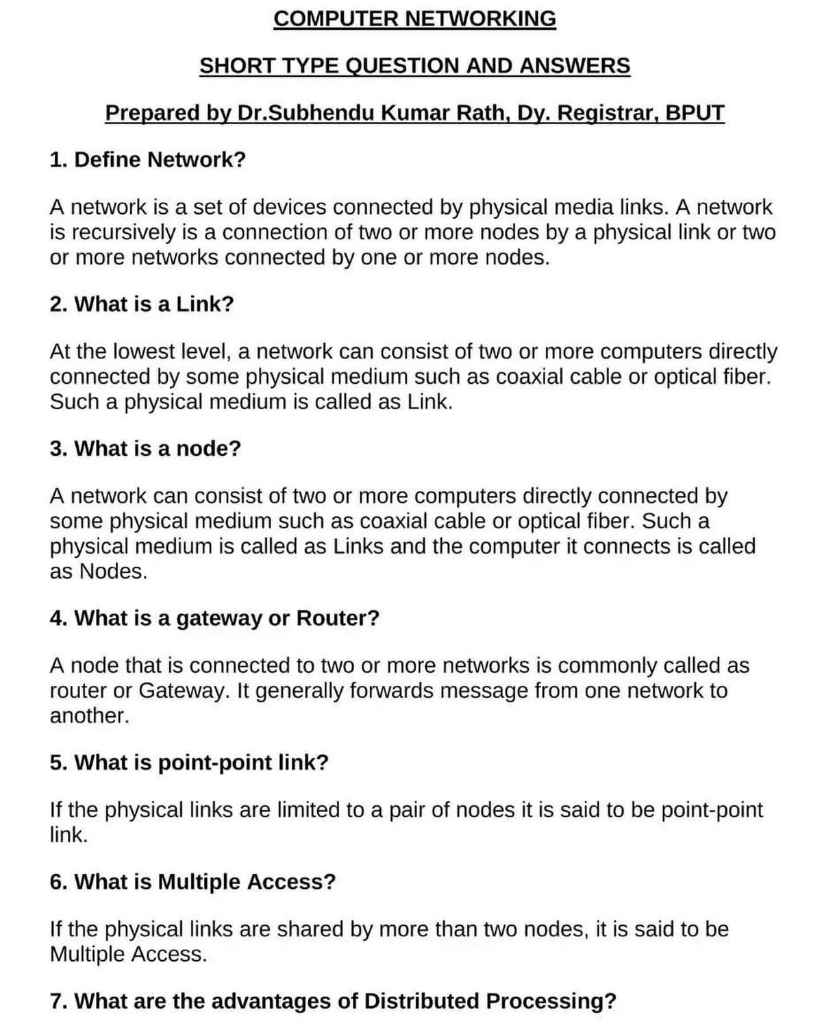 Computer Networking Revision Qn A Notes Advance Java Programming 6794
