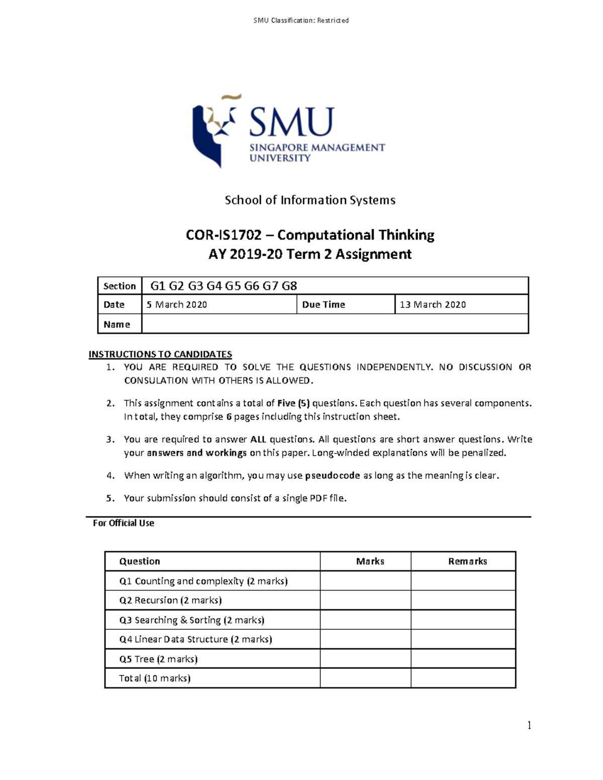 Midterm Assignment V1 School Of Information Systems Cor Is1702