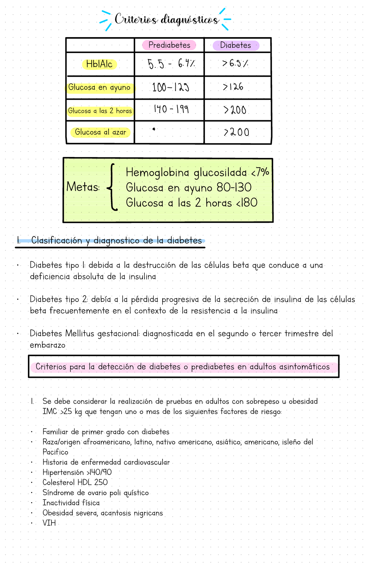 Guía Diabetes - guias rapidas explicadas de la ADA - Criterios ...