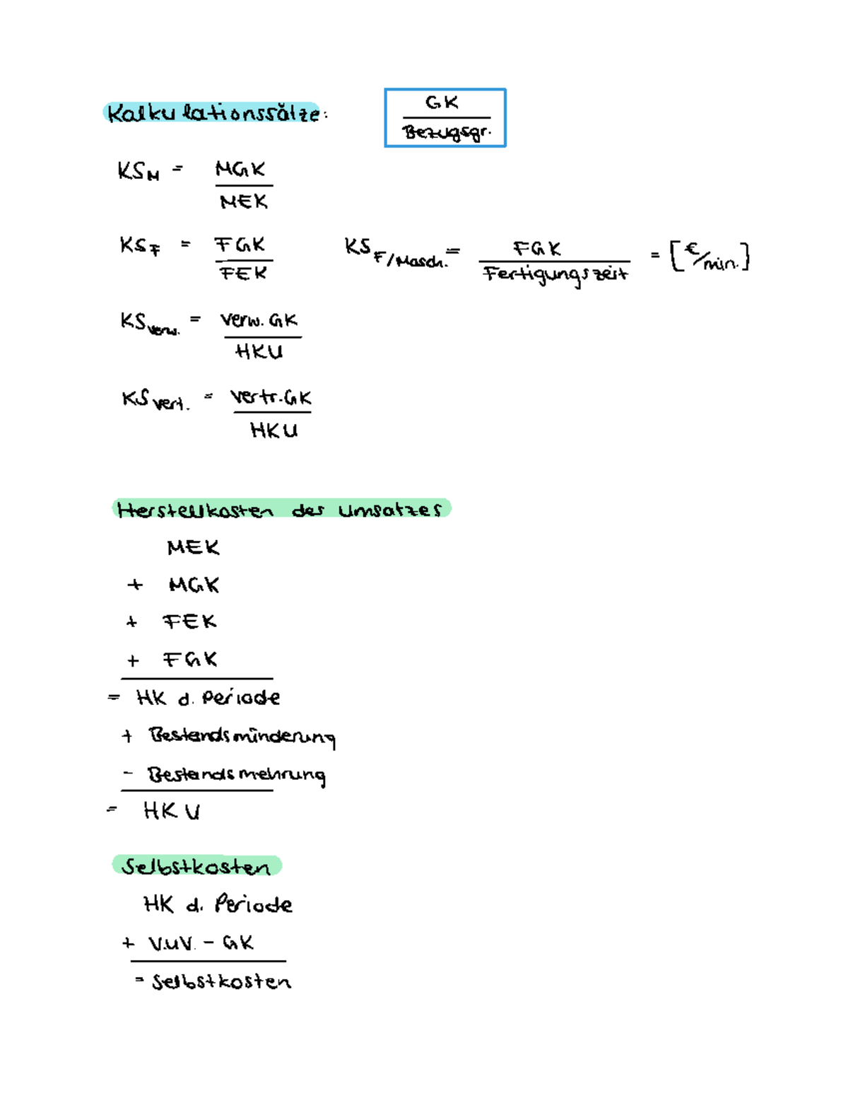 BuK TUT 12 (Kalkulationssätze) - Kalkulationssätze GK Bezugsgr ...