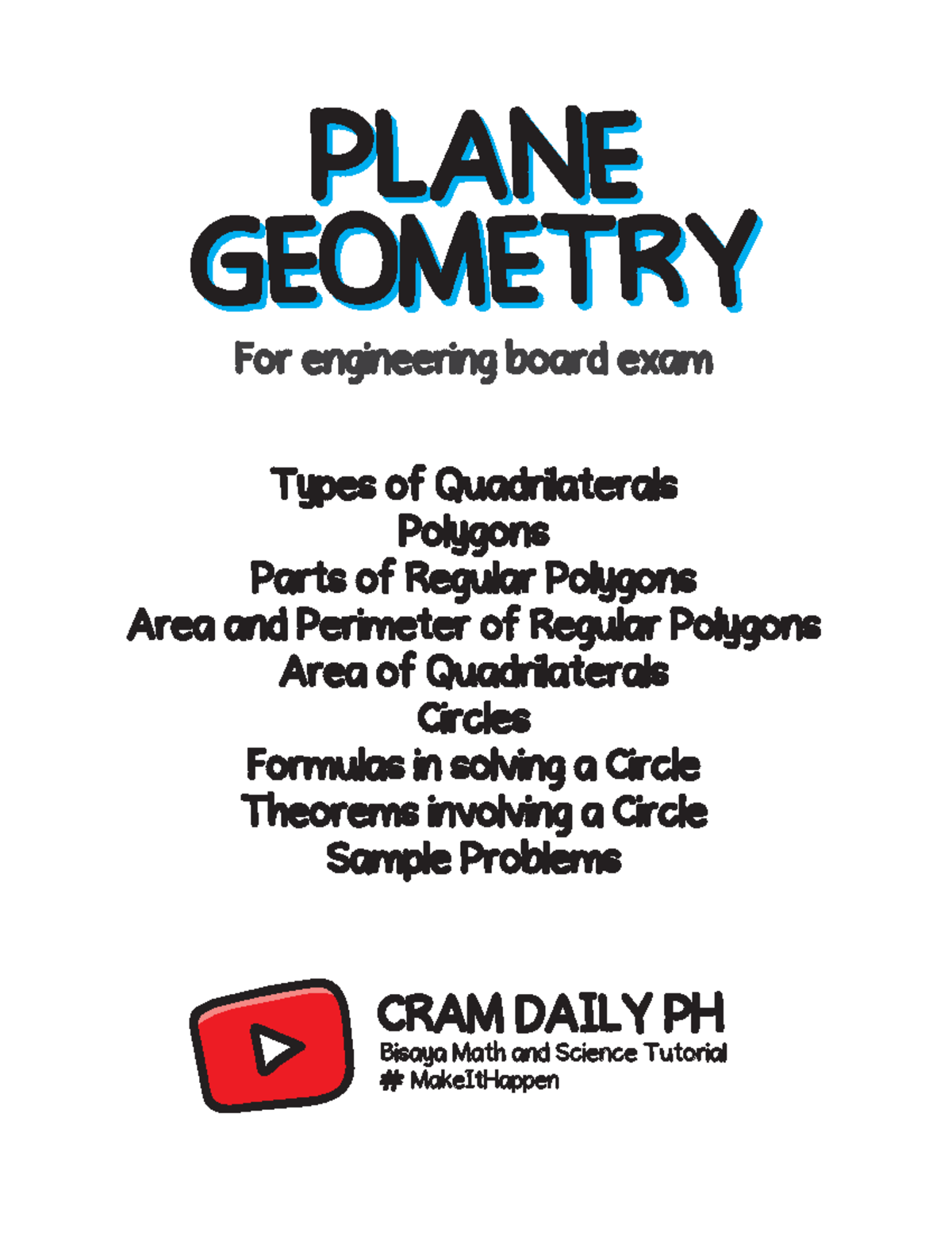Plane Geometry (Cram Daily PH) - PLANE GEOMETRY PLANE GEOMETRY For ...