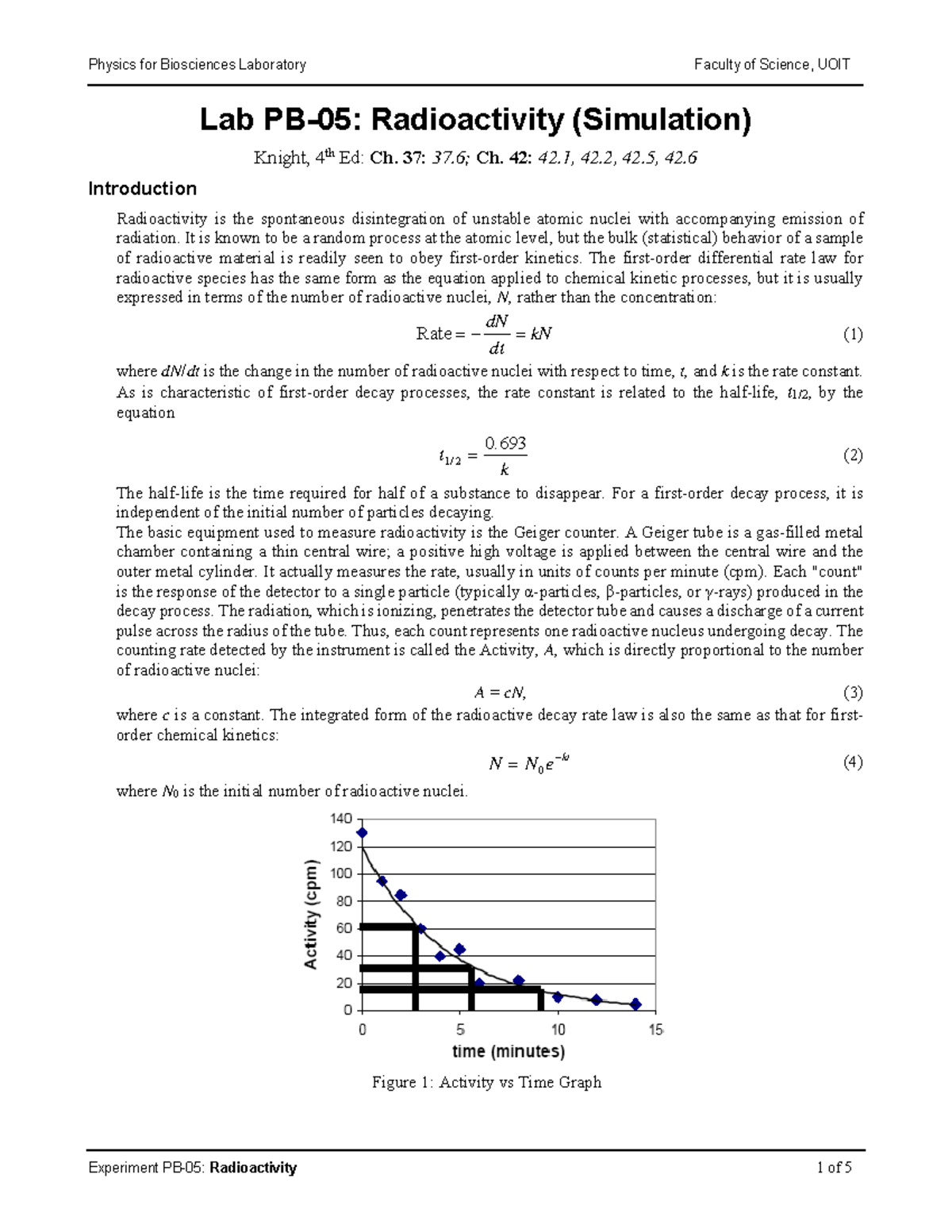 Lab 5 - Lab instructions - Lab PB-05: Radioactivity (Simulation) Knight ...