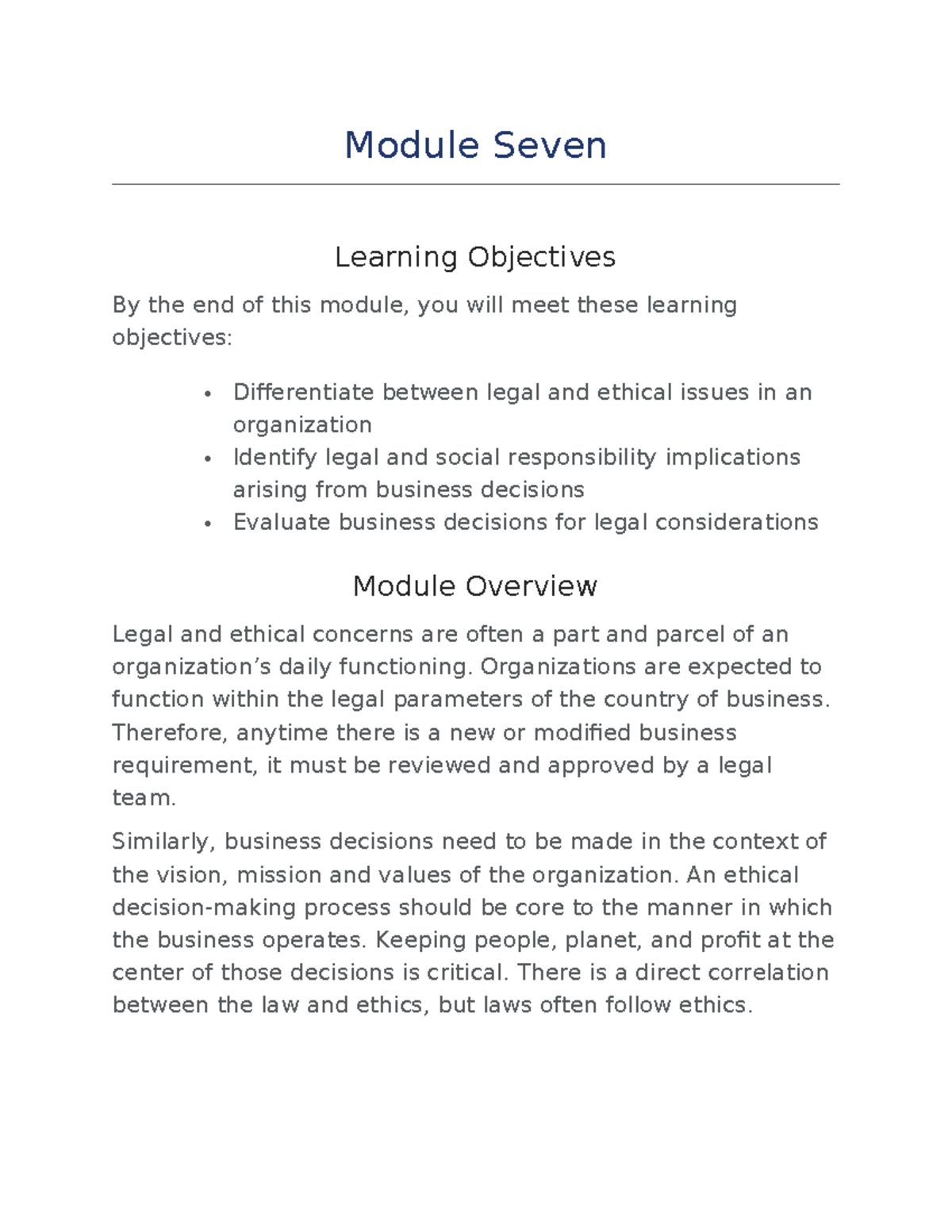 MBA-500-Q2611 Building Business Leaders 23TW2 Unit 7 - Module Seven ...