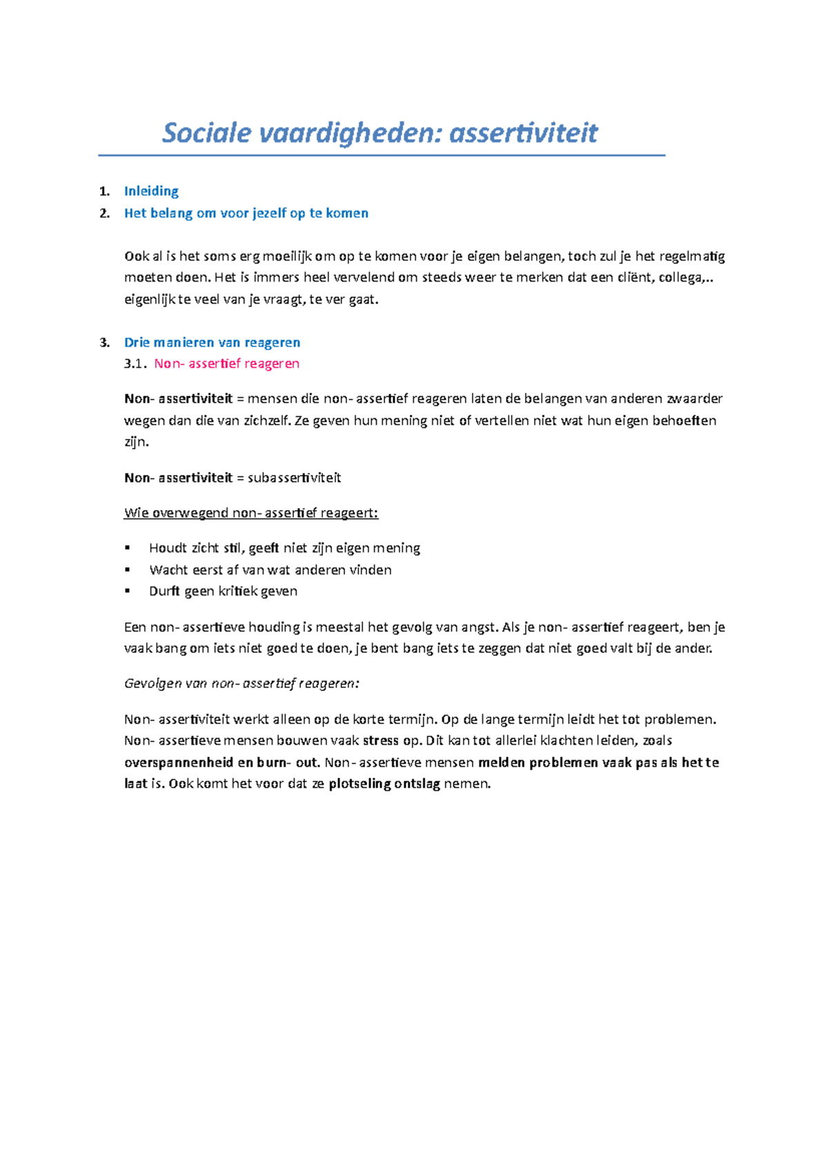 Sociale vaardigheden hoofdstuk assertiviteit - Sociale vaardigheden ...