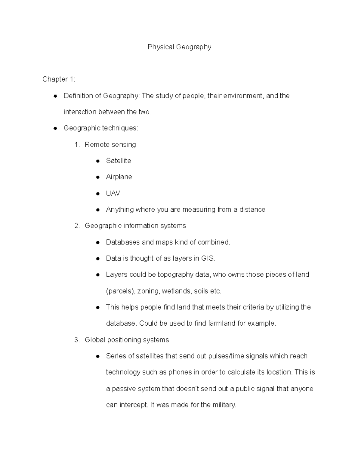 Physical Geography - Class notes - Physical Geography Chapter 1 ...