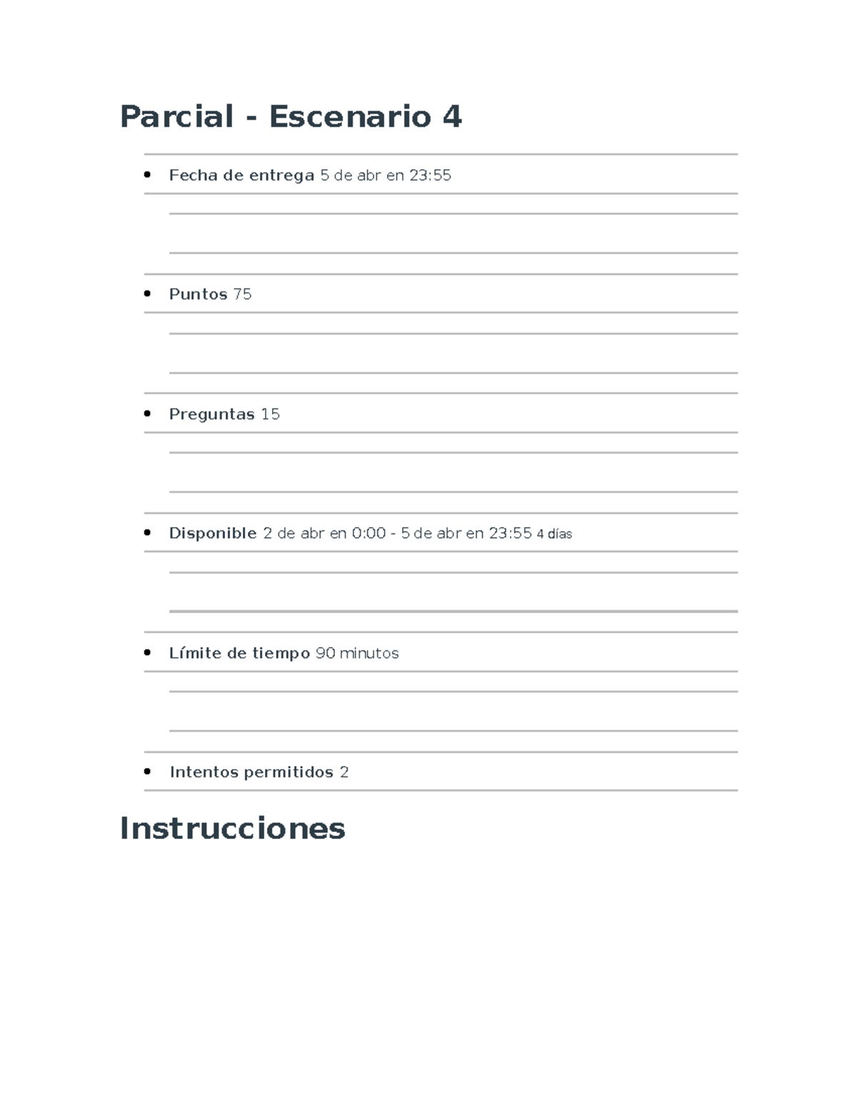 Parcial de 15 preguntas Escenario 4 programación de computadores - Parcial - Escenario 4 Fecha ...