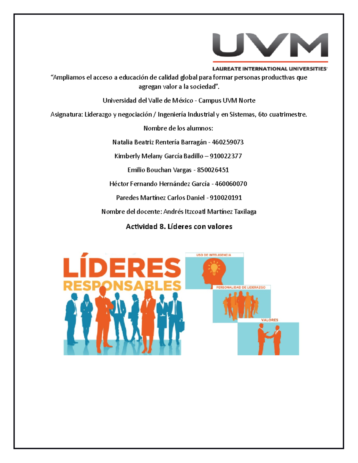 A#8 KMGB - Actividad 8. Líderes con valores - “Ampliamos el acceso a ...