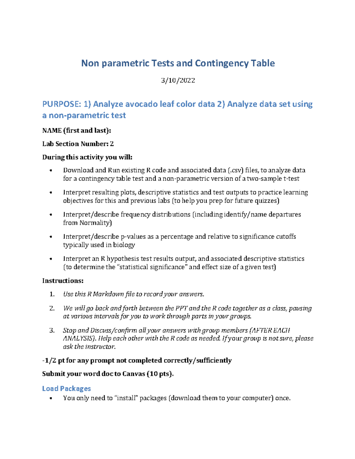 Non parametric Tests Contingency Table - Non parametric Tests and ...