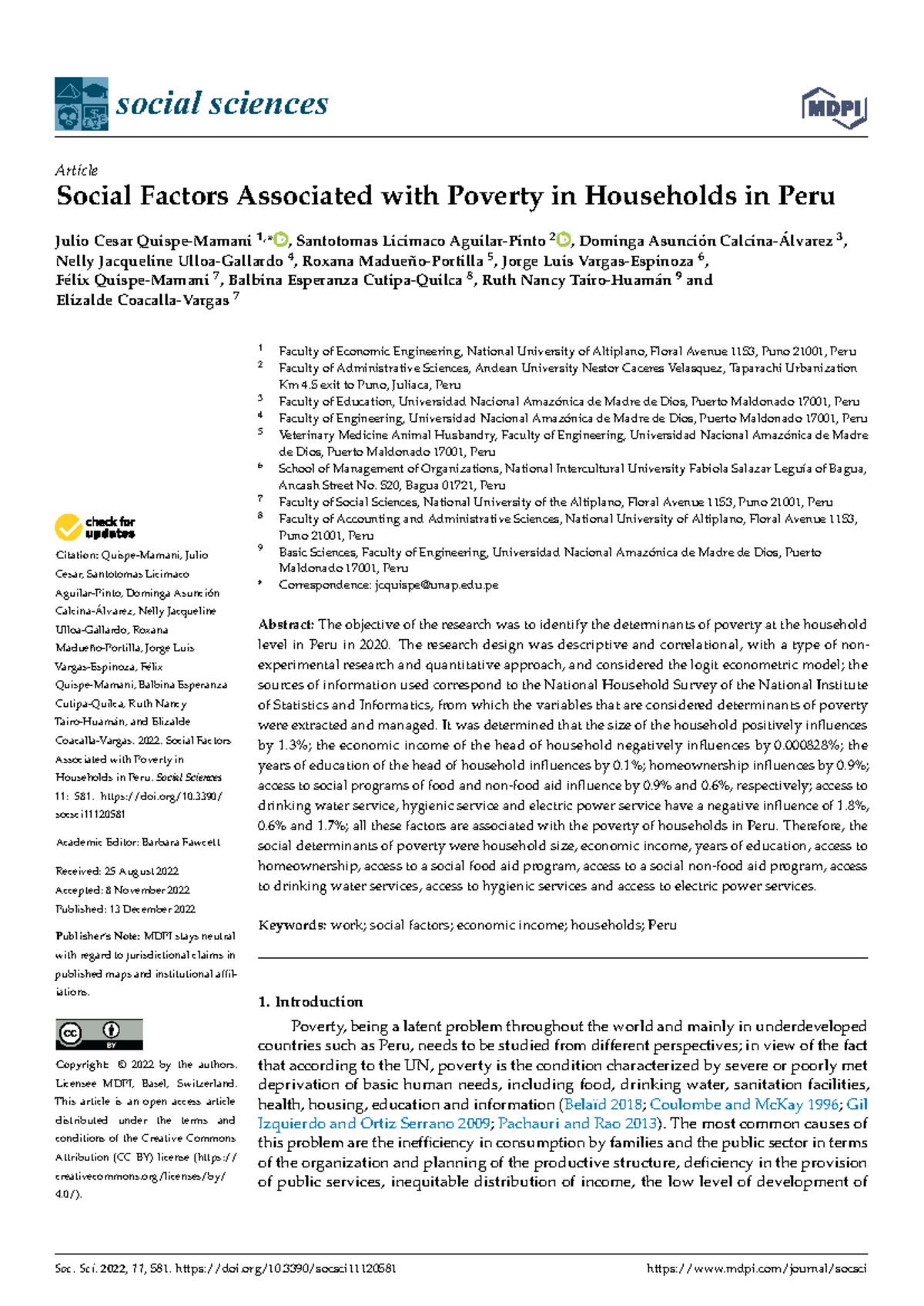 Socsci-11-00581 - PREPARACION - Citation: Quispe-Mamani, Julio Cesar ...