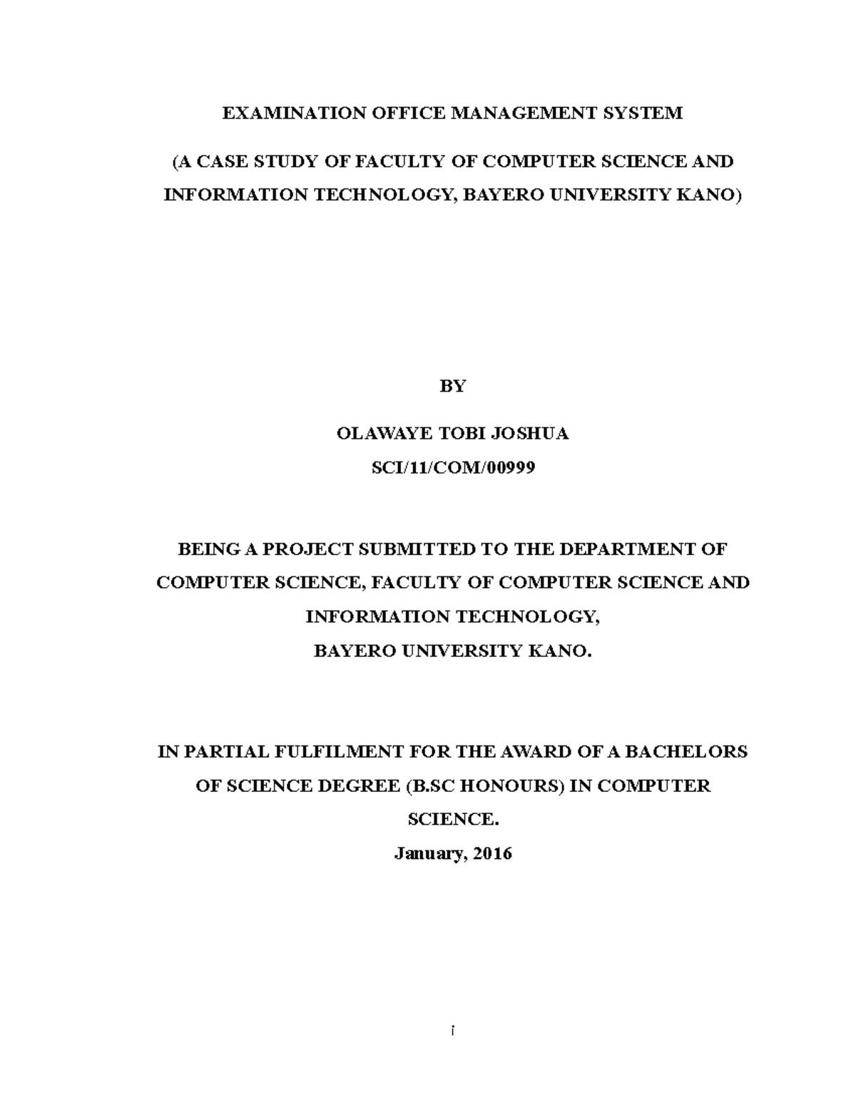 Examination Office Management System A C - EXAMINATION OFFICE ...