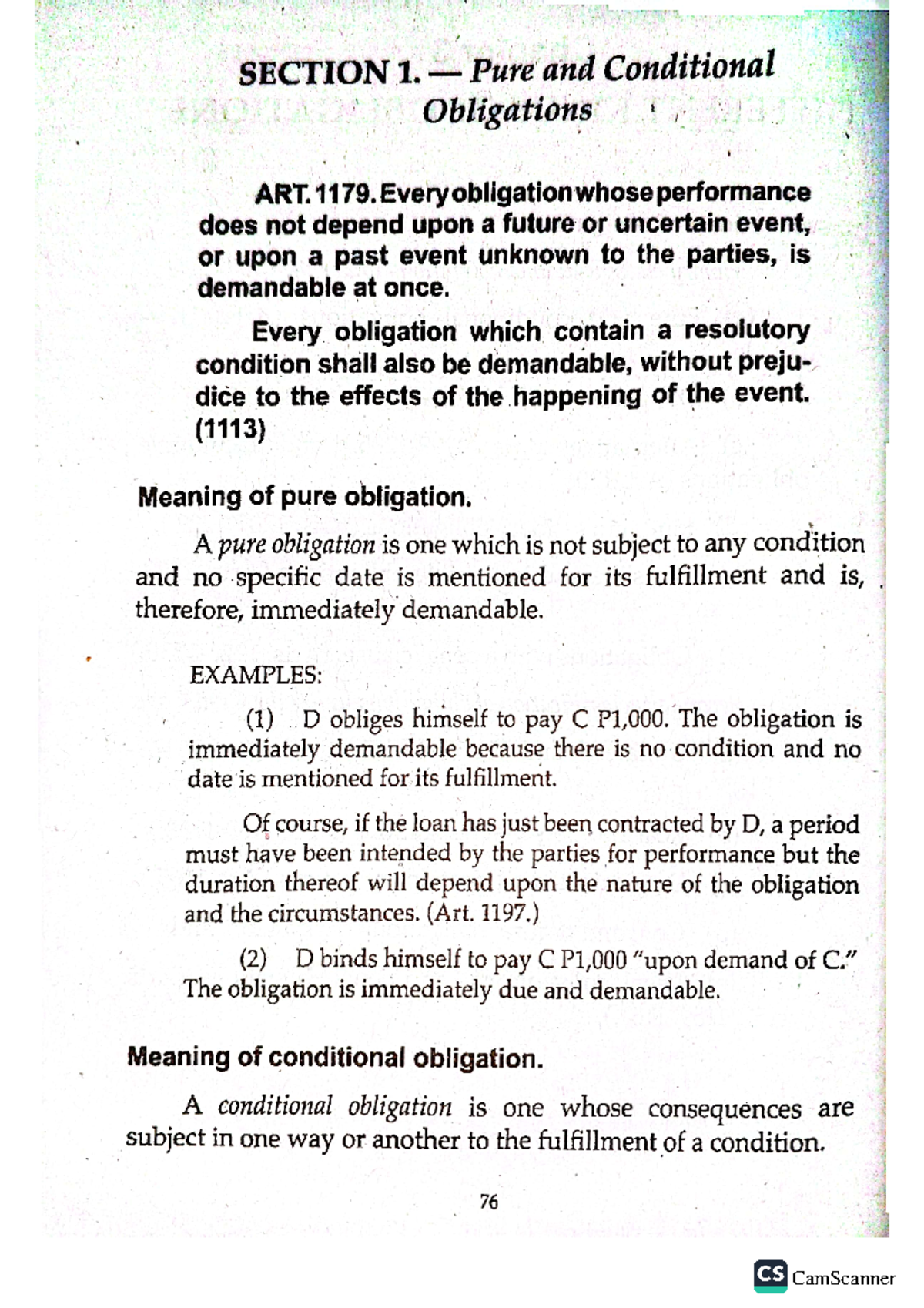 Oblicon Chapter 3 Section 1 - SECTION 1. Pure and Conditional ...