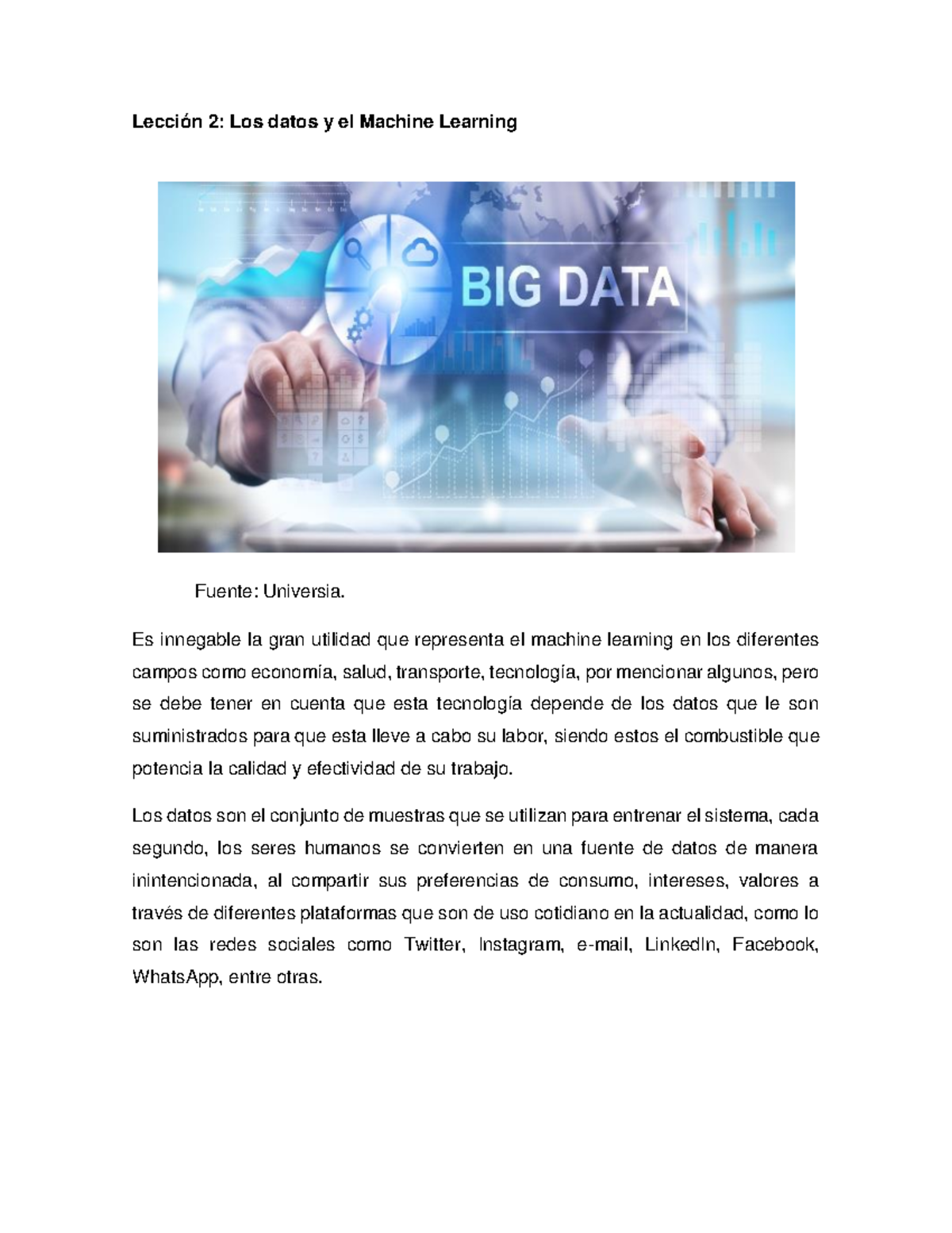 2. Machine-Learning-2 - Lección 2: Los datos y el Machine Learning ...