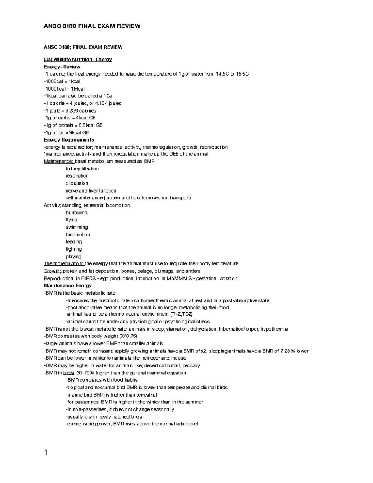 ANSC 3180- Final EXAM Review PDF - ANSC 3180 FINAL EXAM REVIEW ANSC ...